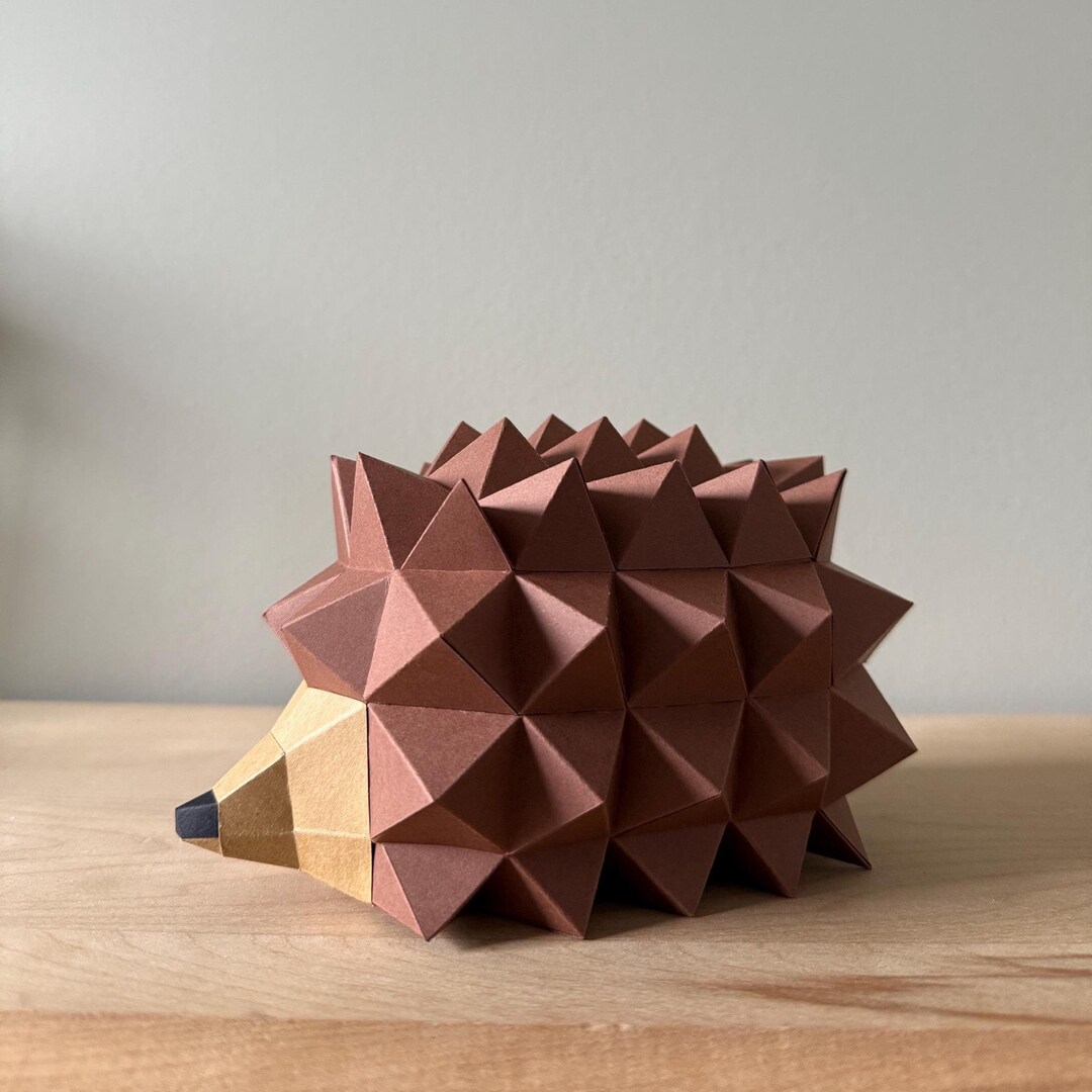 Hedgehog 3D Low Poly Papercraft Model Printable PDF Template DIY Craft ...