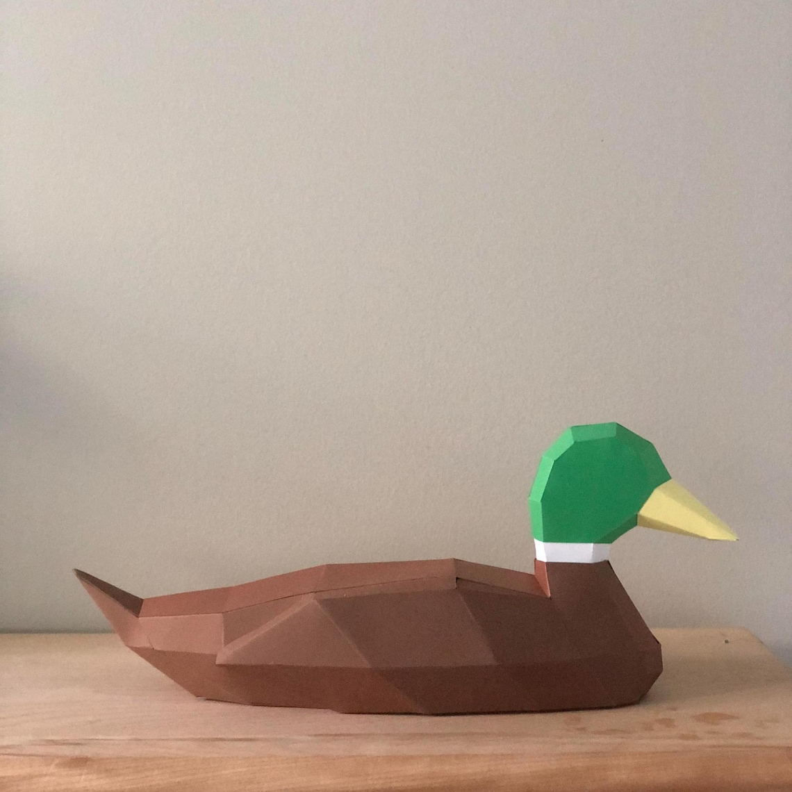 Duck 3D Low Poly Papercraft Model Printable PDF Template DIY Craft - Etsy