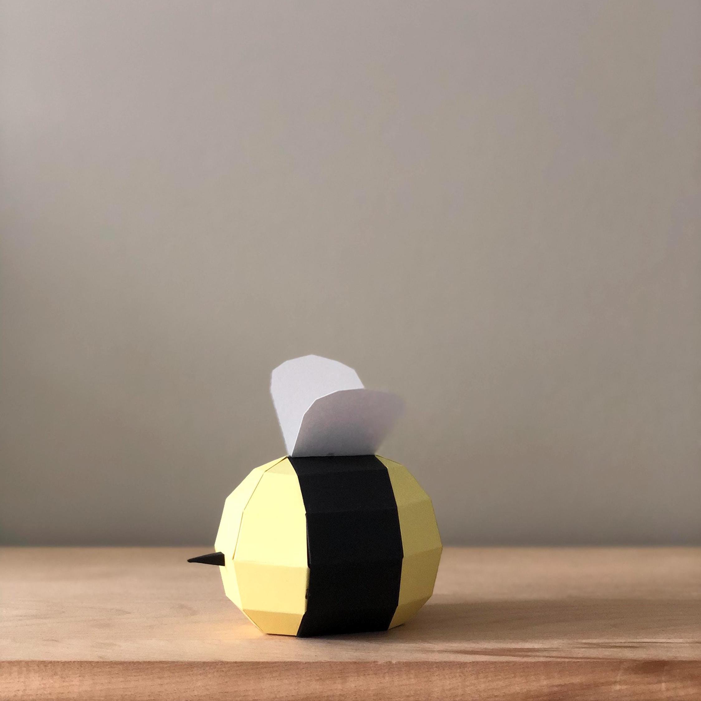 Bee 3D Low Poly Papercraft Model Printable PDF Template DIY Craft - Etsy