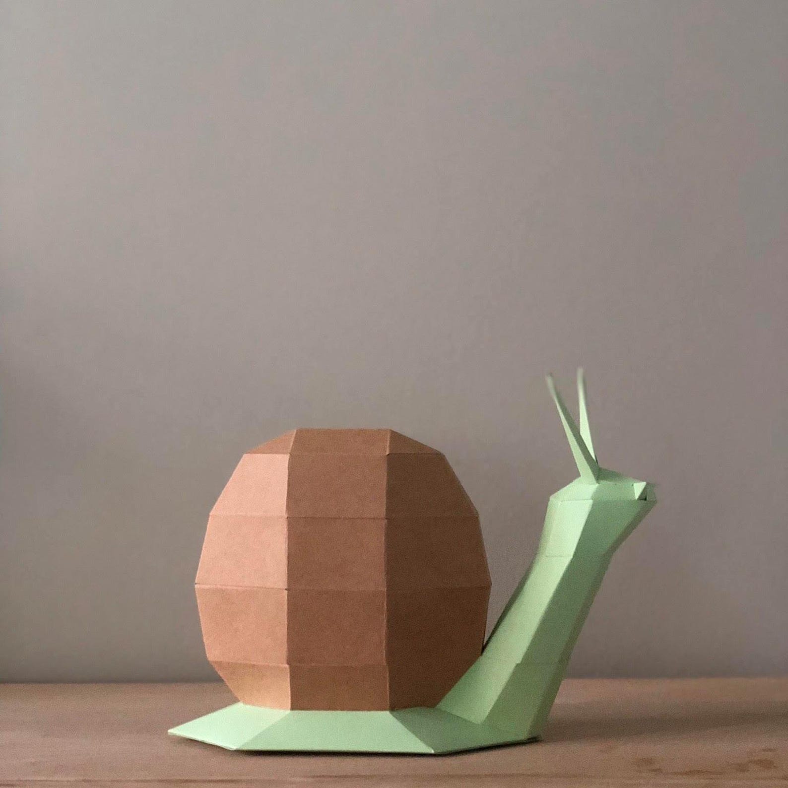 Snail 3D Low Poly Papercraft Model Printable PDF Template DIY Craft - Etsy