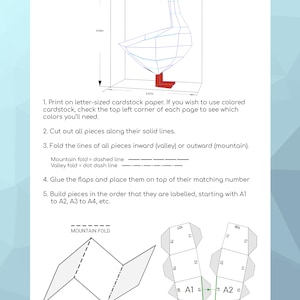 Goose 3D Low Poly Papercraft Model Printable PDF Template DIY Craft - Etsy