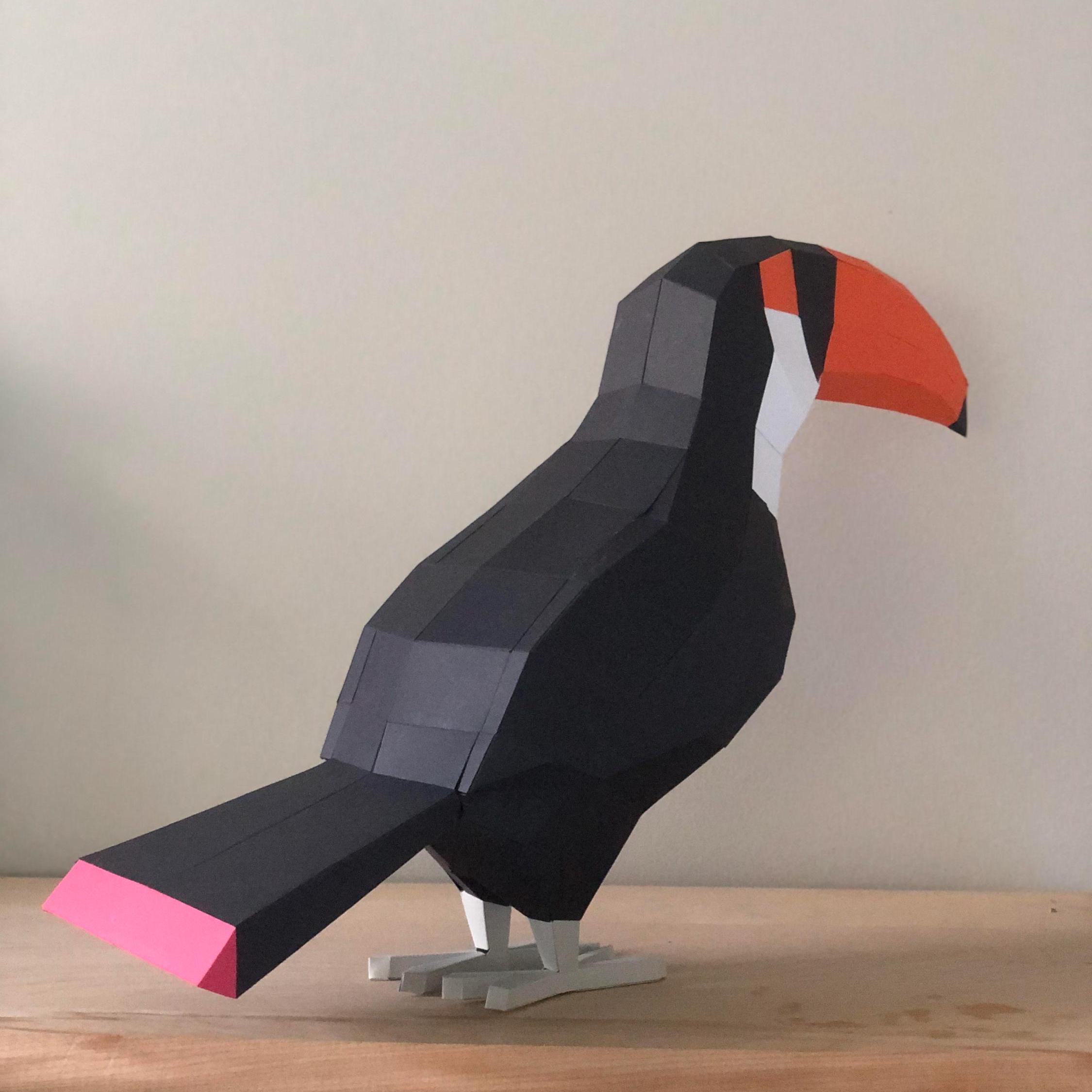 Toucan 3D Low Poly Papercraft Model Printable PDF Template DIY Craft - Etsy