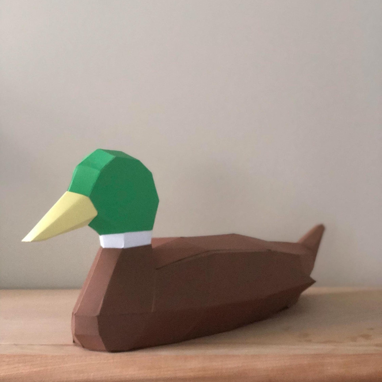 Duck 3D Low Poly Papercraft Model Printable PDF Template DIY Craft - Etsy
