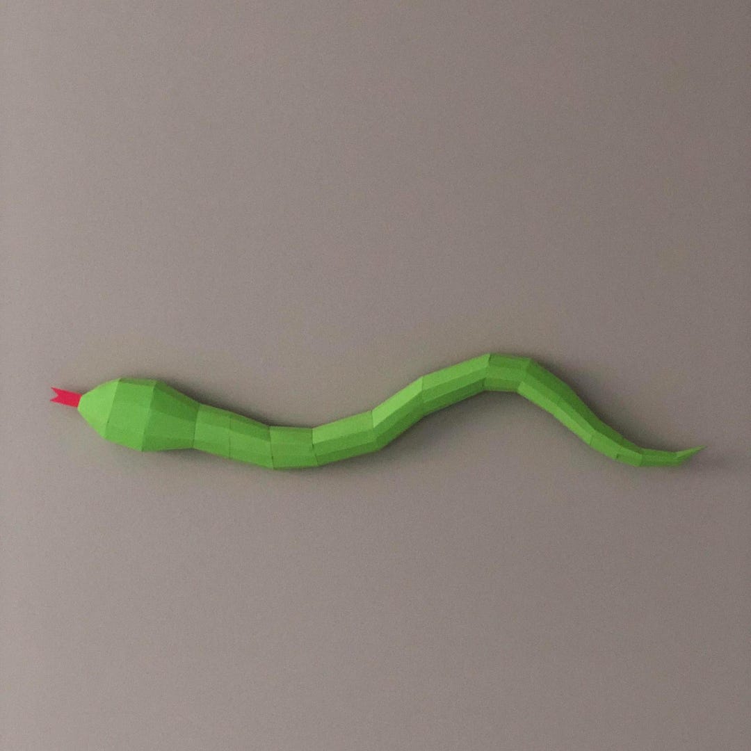 Snake 3D Low Poly Papercraft Model Printable PDF Template DIY Craft - Etsy