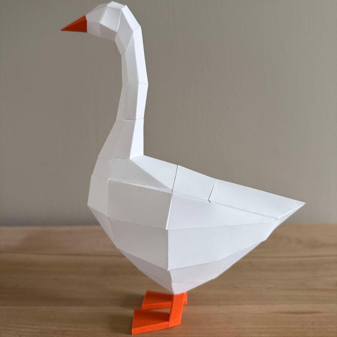 Goose 3D Low Poly Papercraft Model Printable PDF Template DIY Craft - Etsy