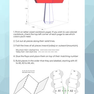 Mushroom 3D Low Poly Papercraft Model Printable PDF Template DIY Craft ...