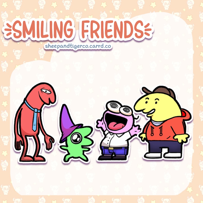 Smiling Friends Characters Stickers - Etsy Canada
