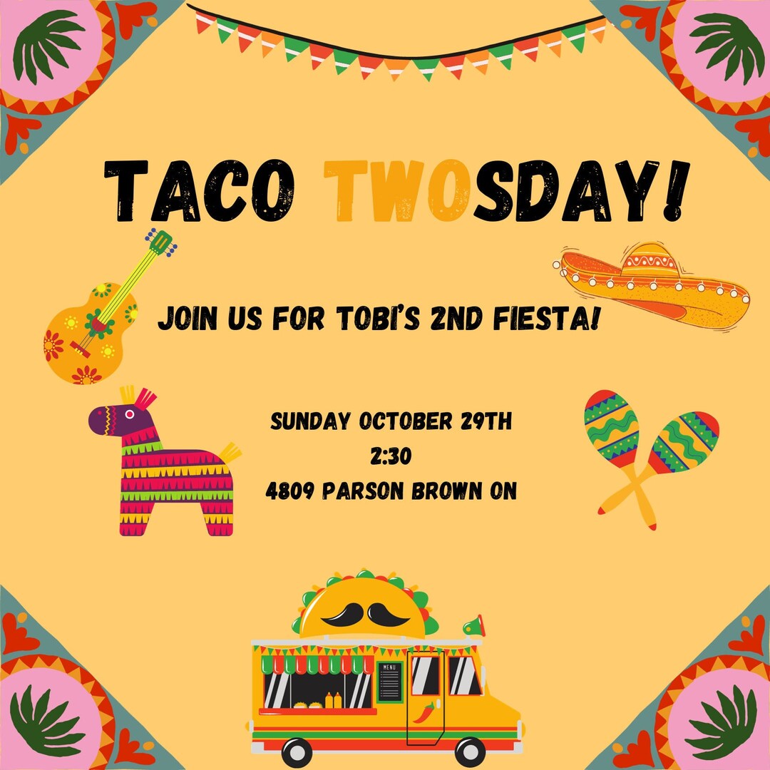 Taco Twosday DIGITAL Invitation - Etsy