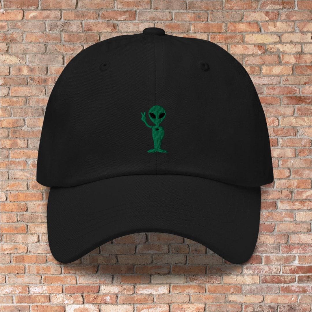 ALIEN BASEBALL HAT, Green Alien Dad Hat, Baseball Cap With Alien ...