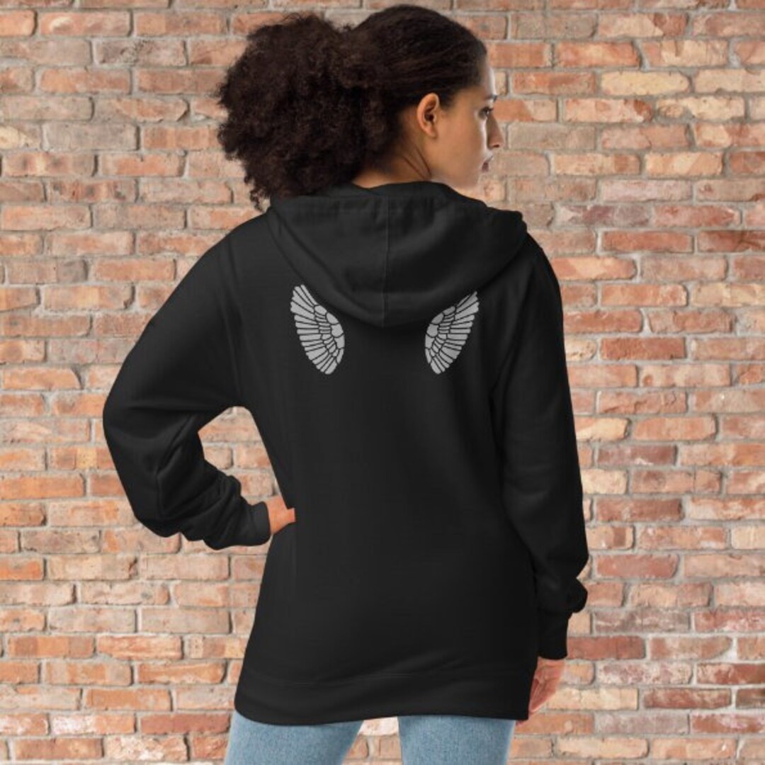 ANGEL WINGS Unisex Fleece Zip up Hoodie, Hoodie With Angel Wings on ...