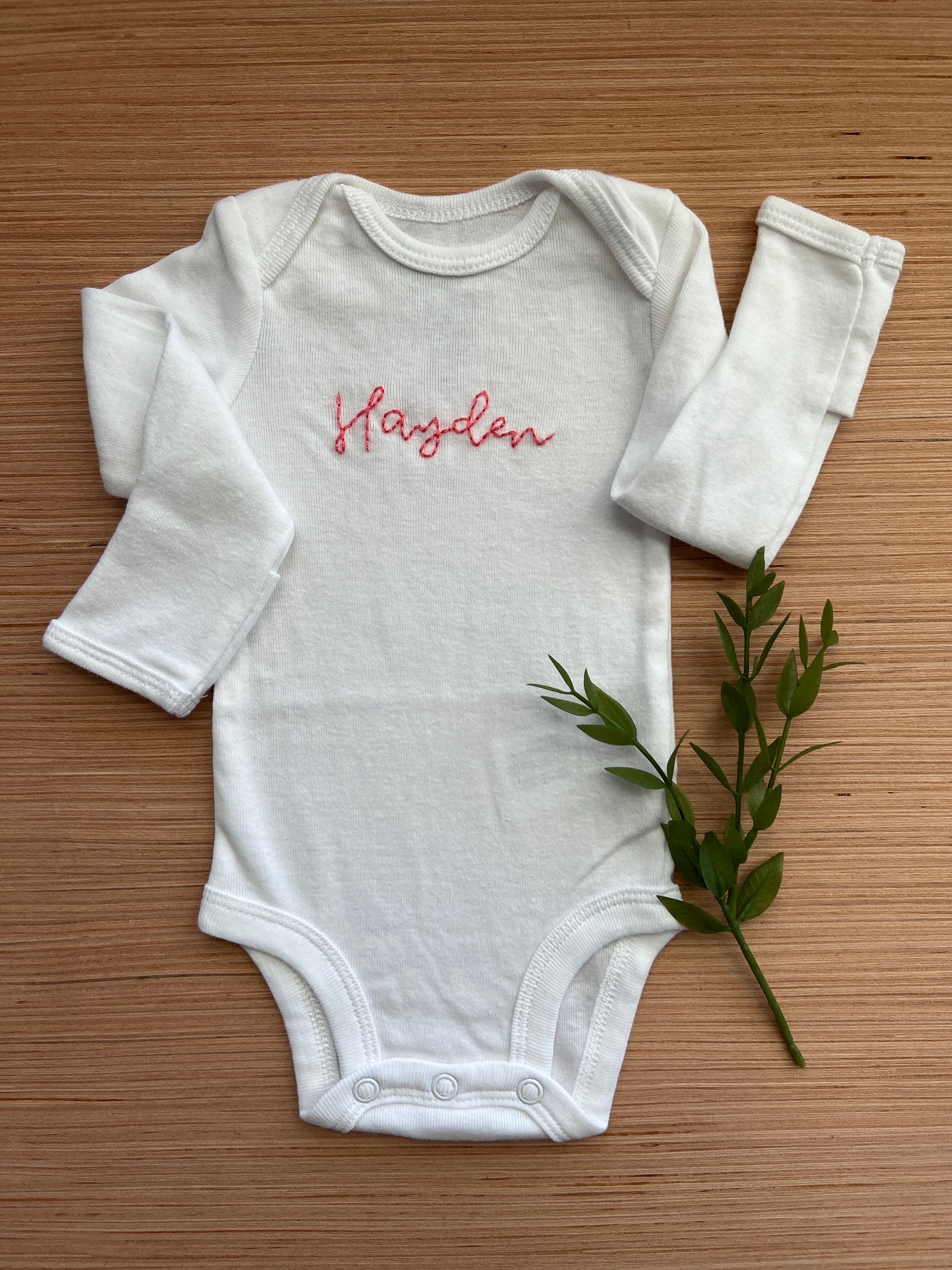 Custom Hand-embroidered Bodysuit/ Personalized Baby Gift/ Hand - Etsy