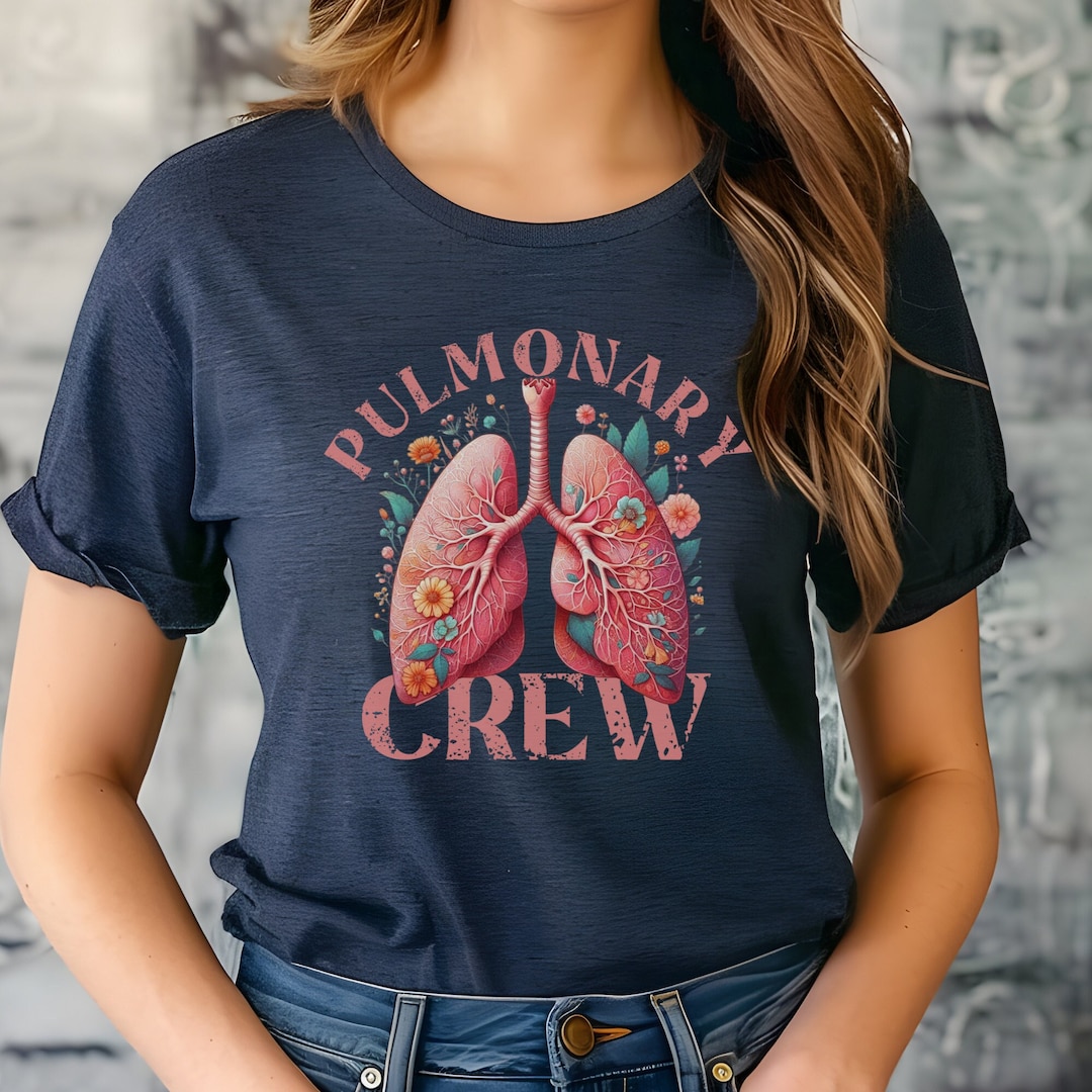Pulmonary Crew T-shirt: Floral Lungs Graphic, Respiratory Therapist ...