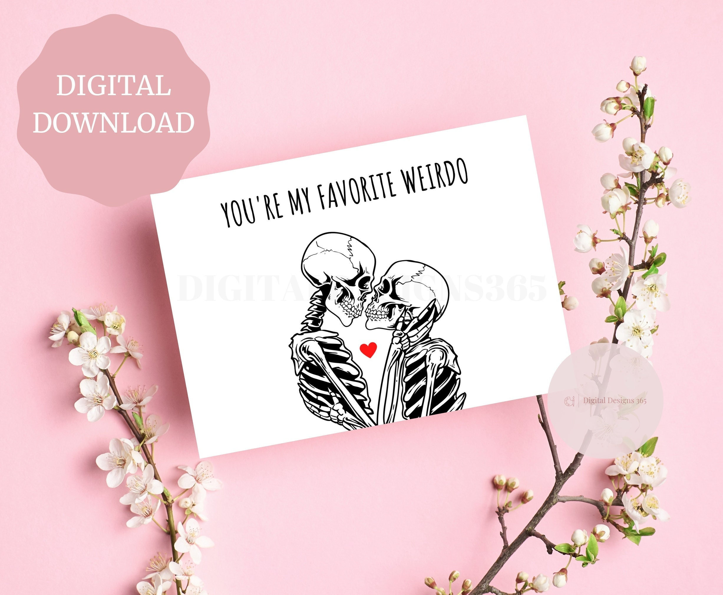 Gothic Anniversary Card, Cute Anniversary Card, Gothic Valentine Card ...