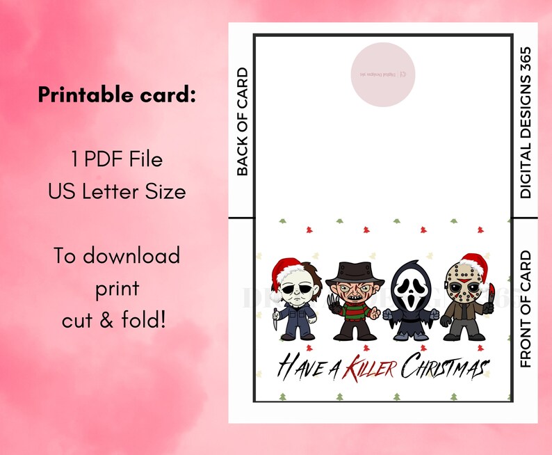 Horror Christmas Card, Spooky Christmas Card, Halloween Christmas Card ...