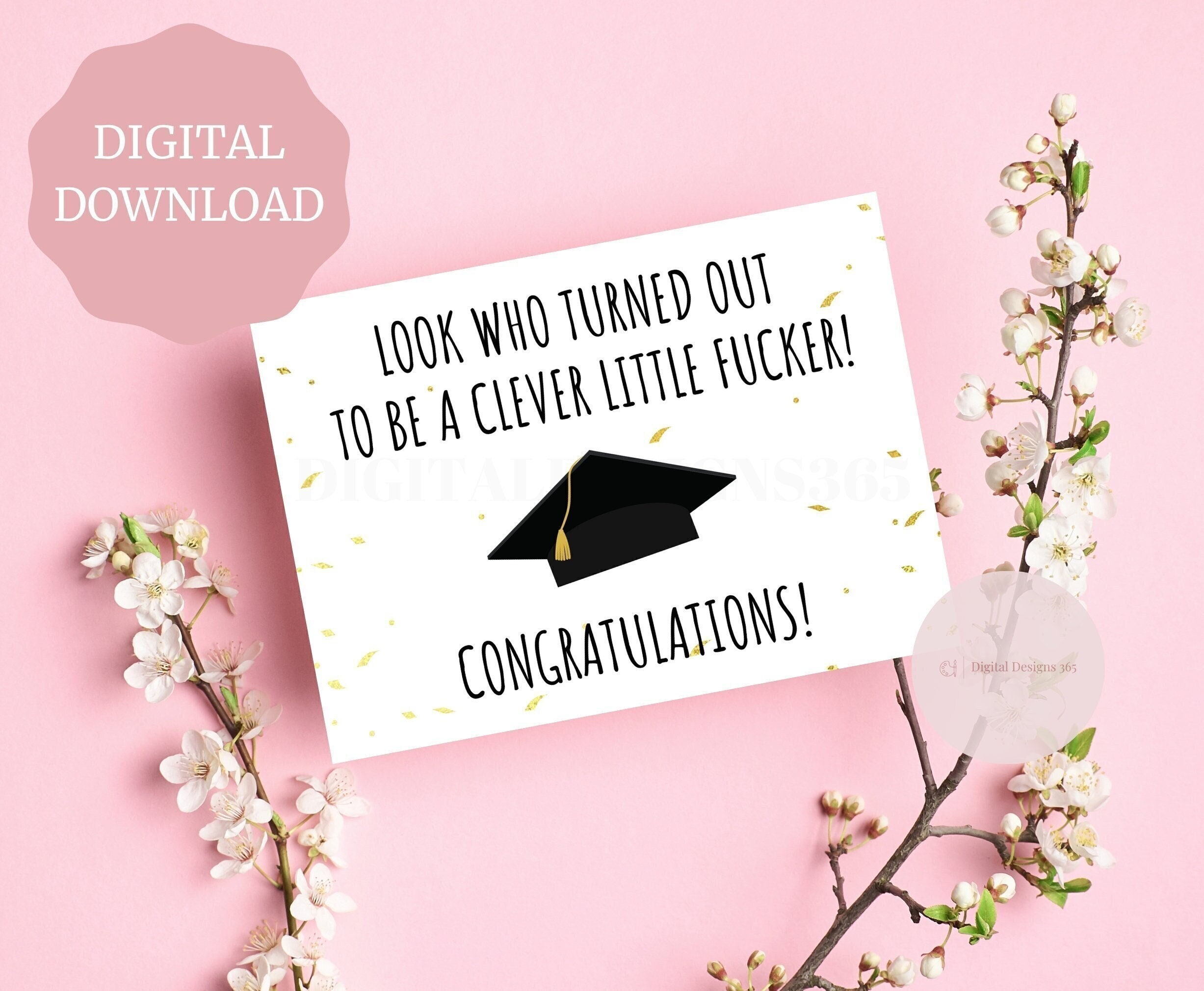 Rude Graduation Card, Digital Downloadable Graduation Card, Printable ...