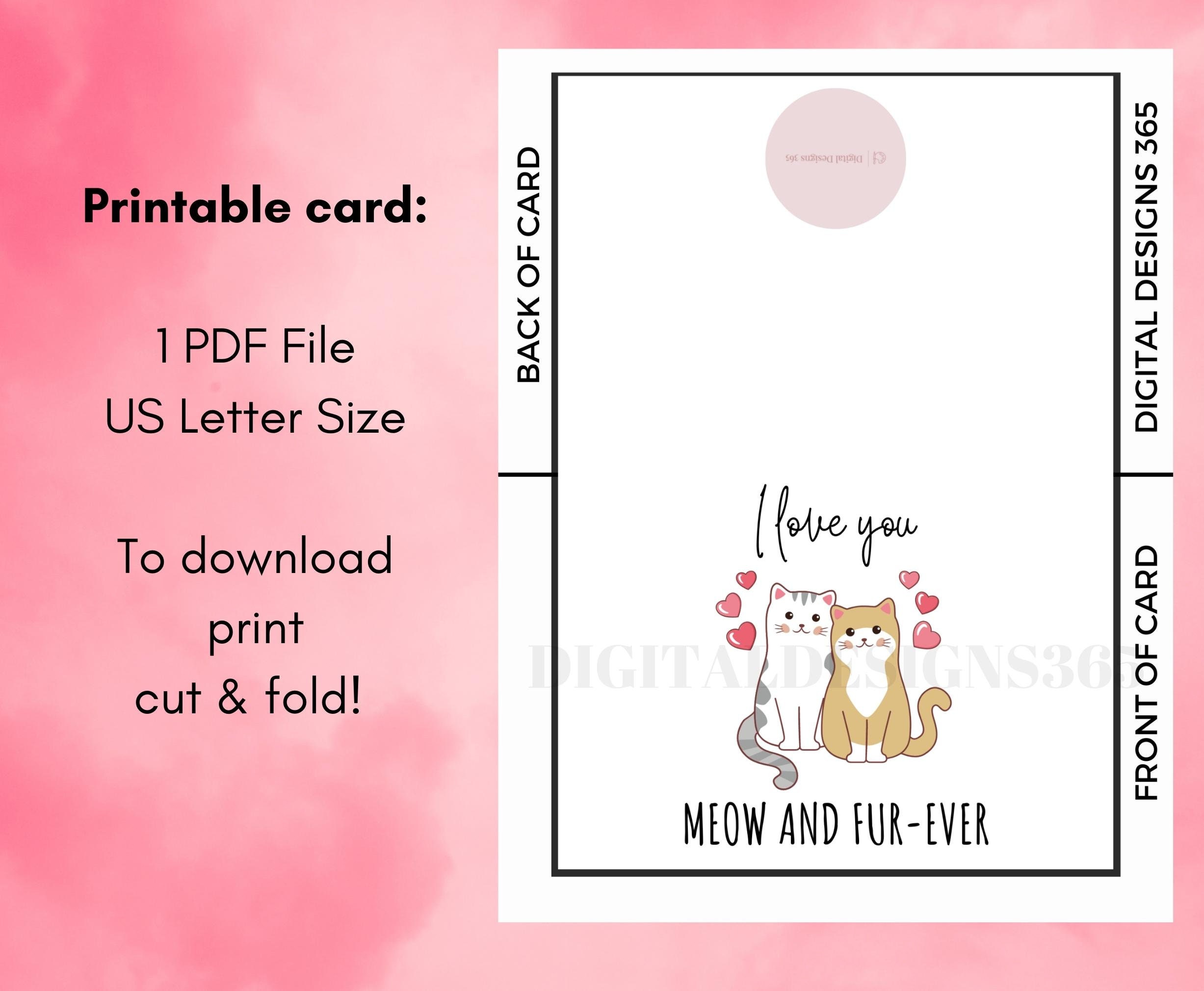 PRINTABLE Anniversary Card, Cat Card for Anniversary, Cute Anniversary ...