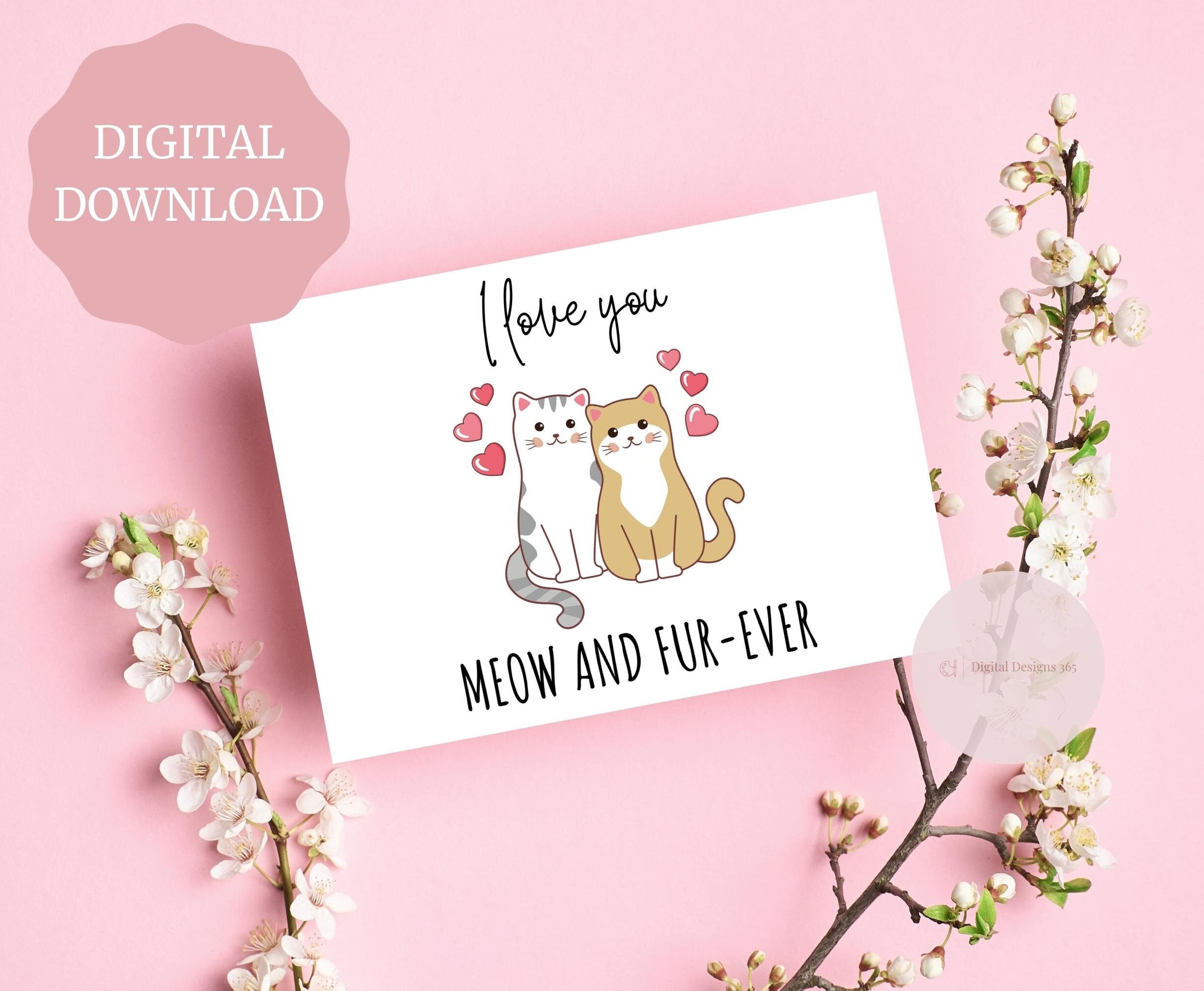 PRINTABLE Anniversary Card, Cat Card for Anniversary, Cute Anniversary ...