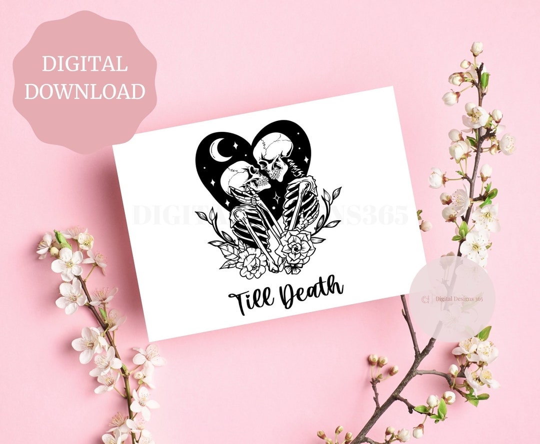 Till Death Card, Till Death Do Us Part, Gothic Valentine Card, Gothic ...