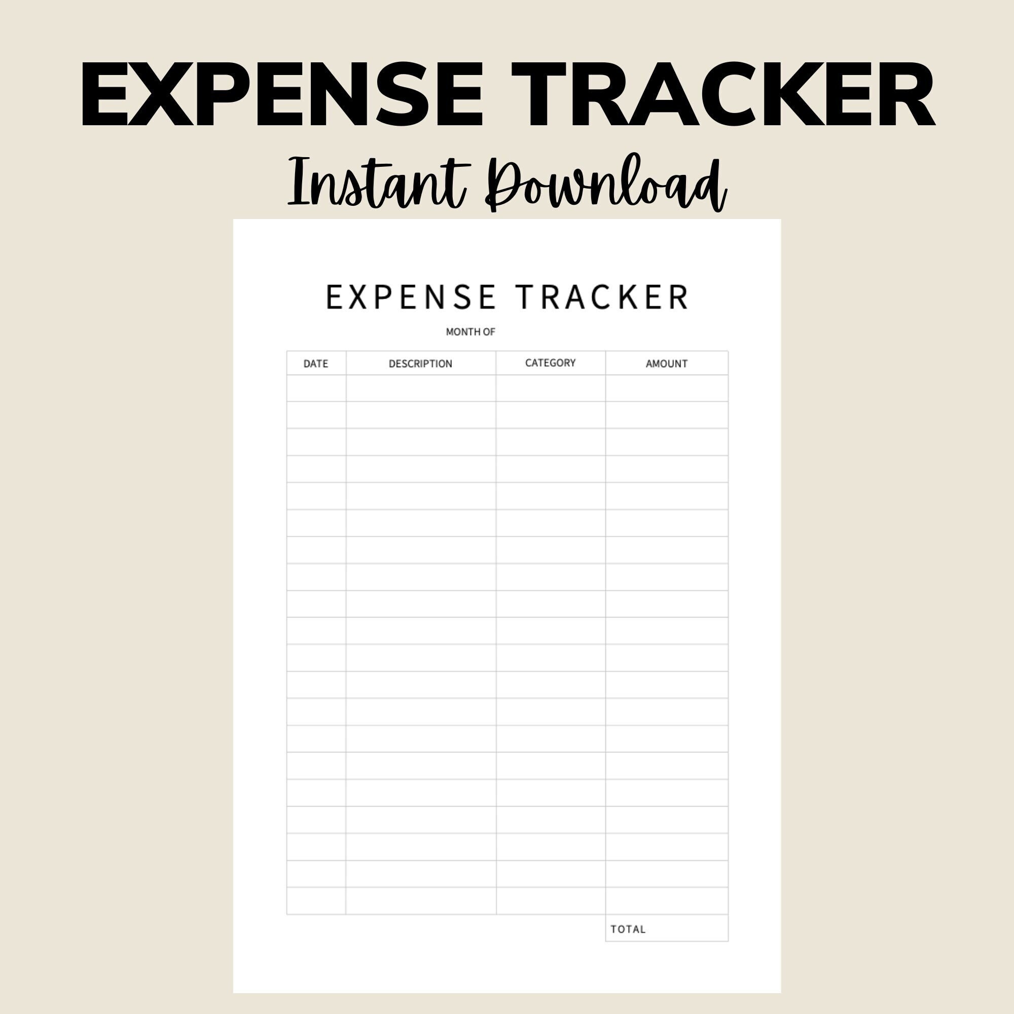 Expense Tracker, Expense Log Printable, Fillable Expense Tracker ...