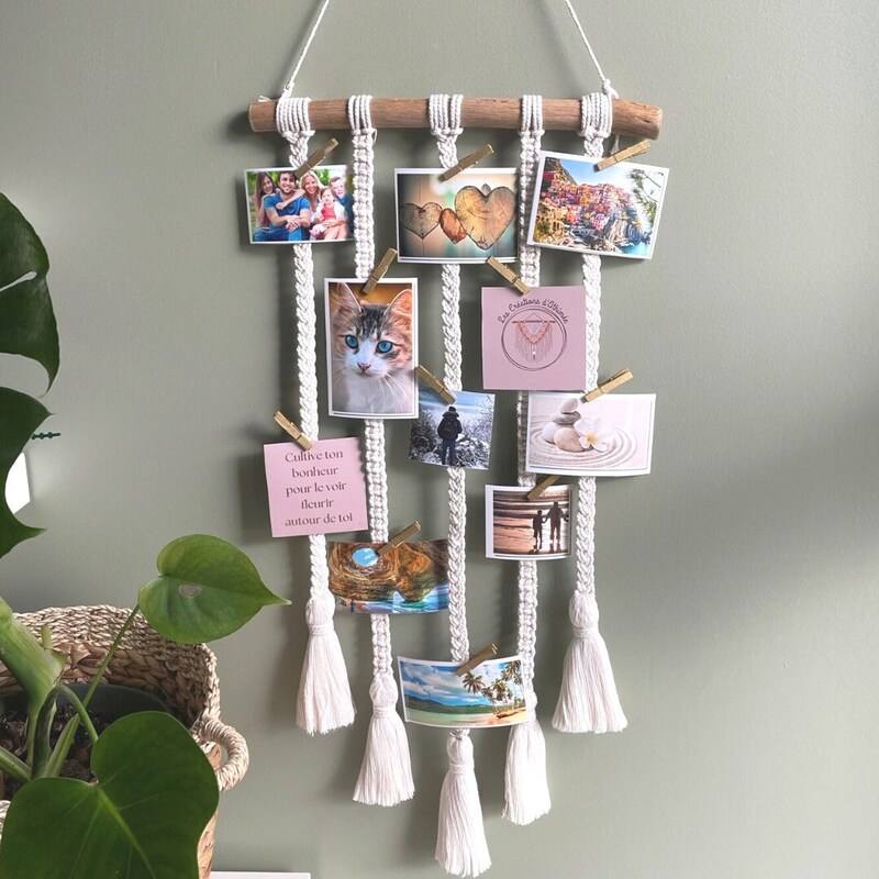 Macrame Photo Hanger - Etsy