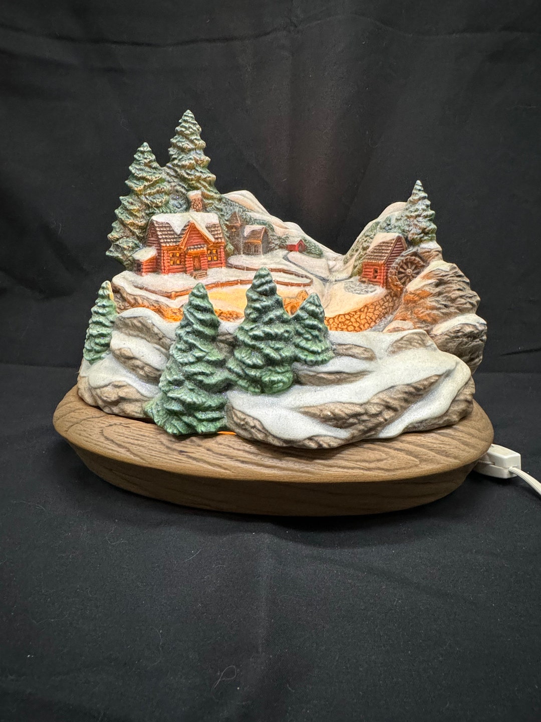 Vintage 1990 Tampa Bay Mold Winter Scene Christmas TV Lamp 3 Piece - Etsy