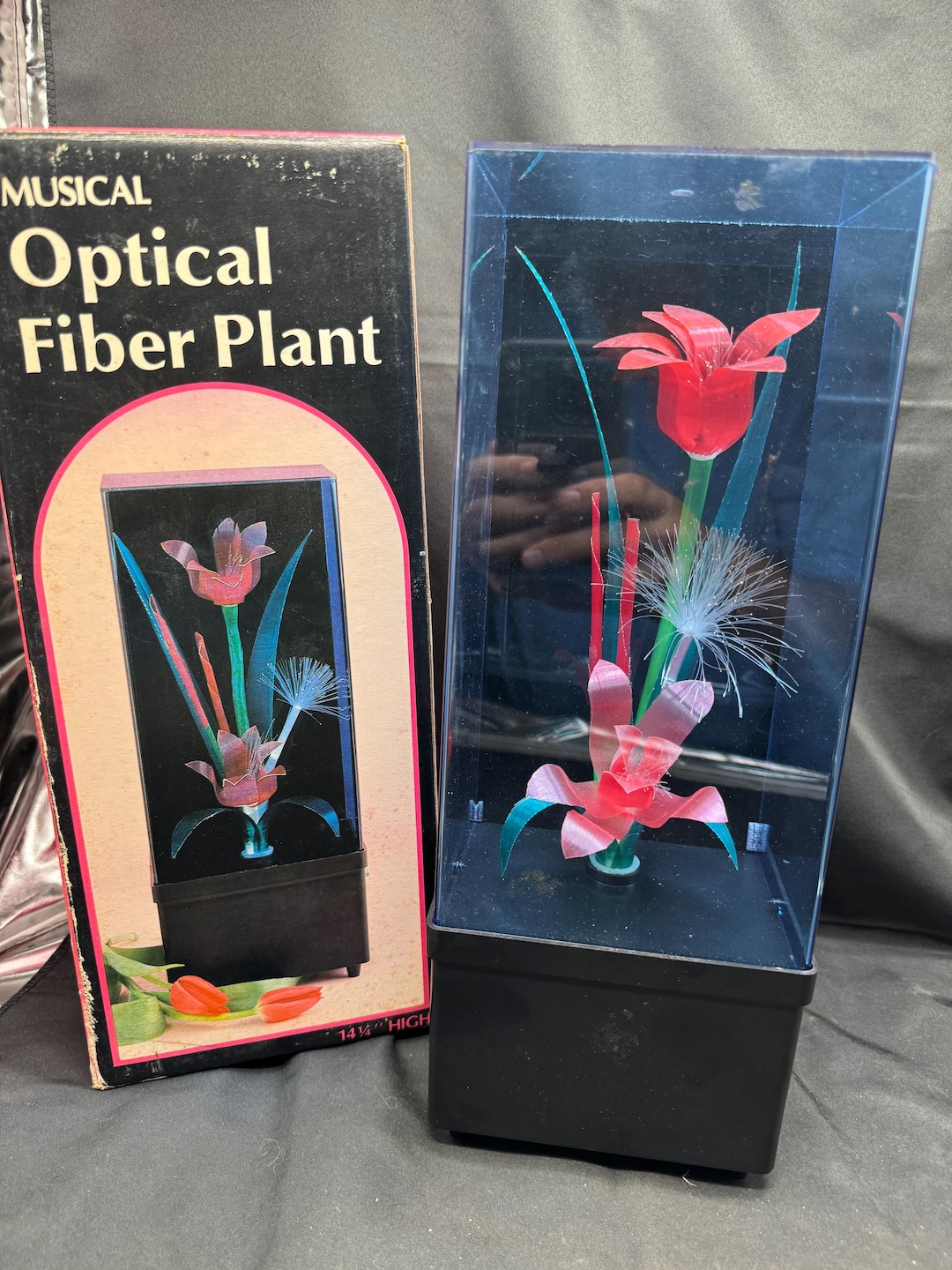 Vintage 1980's 14" Tall, Fiber-optic, Color Changing Flower Mood Lamp ...