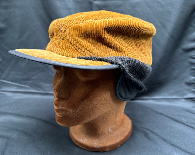 Vintage 1950's Corduroy Winter Ear Flap Hunters Cap Size 7 3/8 - Etsy 日本