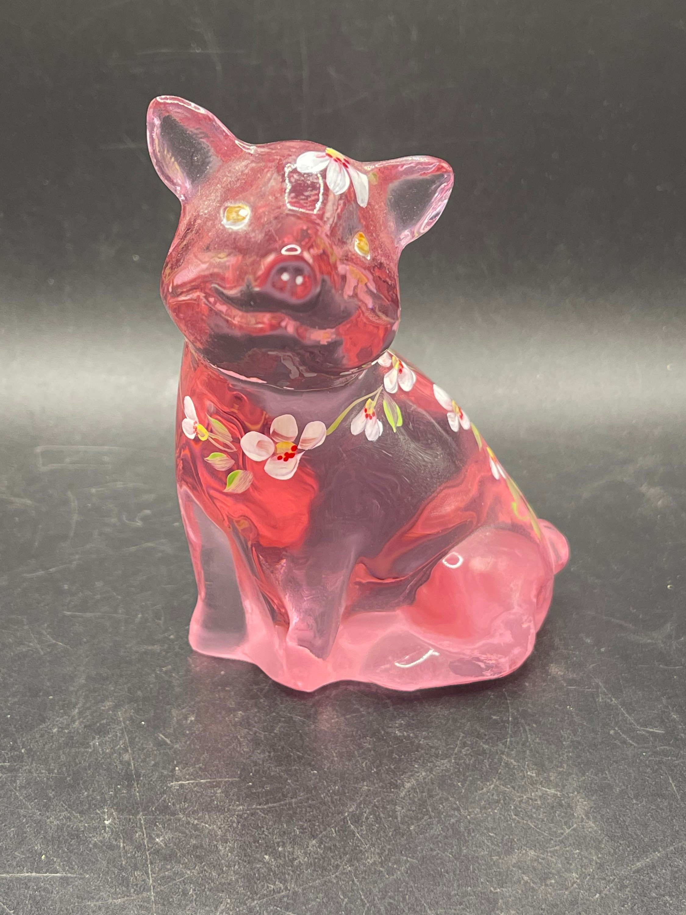 Vintage Fenton Pig Figurine Posy the Pink Pig Floral Daisy - Etsy