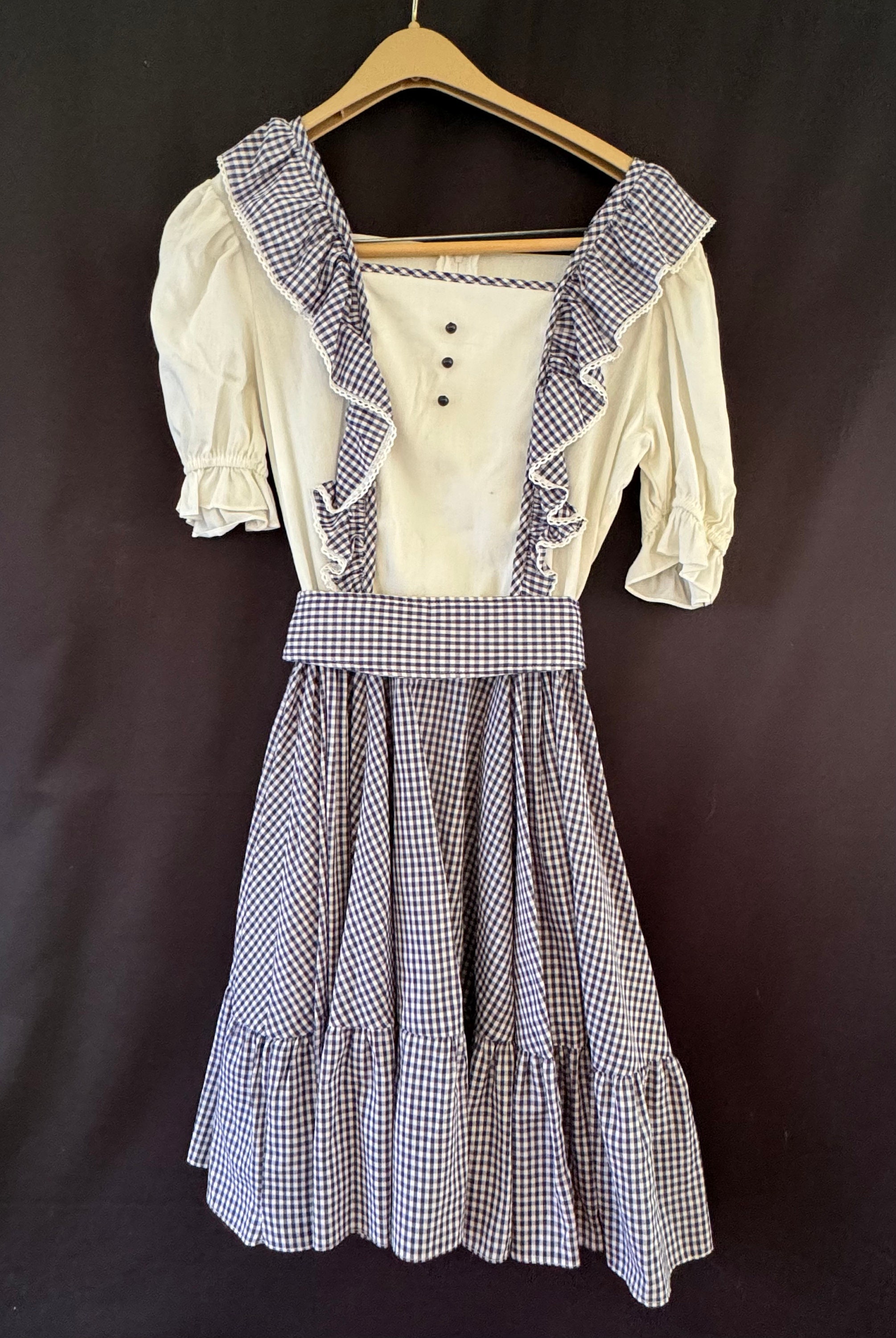 Beautiful Vintage Blue Gingham Square Dancing Dress by Jeri Bee Size 8 ...