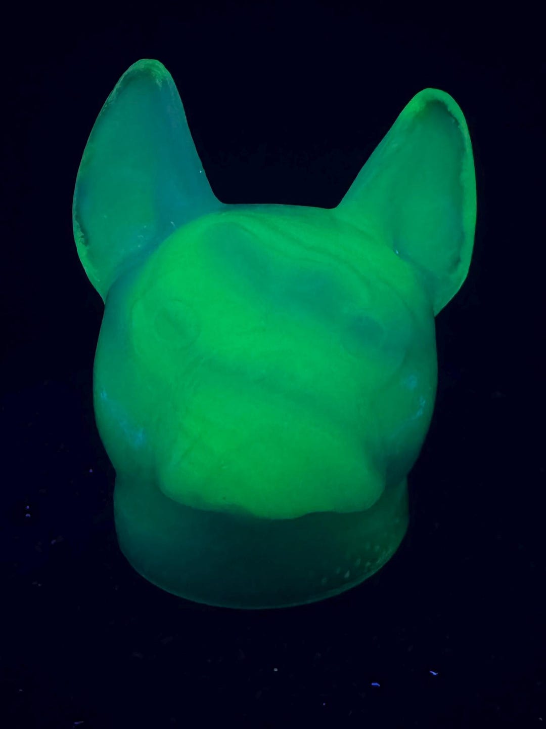 Vintage Boyd Blue Slag Uranium Glass Frenchie Bulldog Head - Etsy