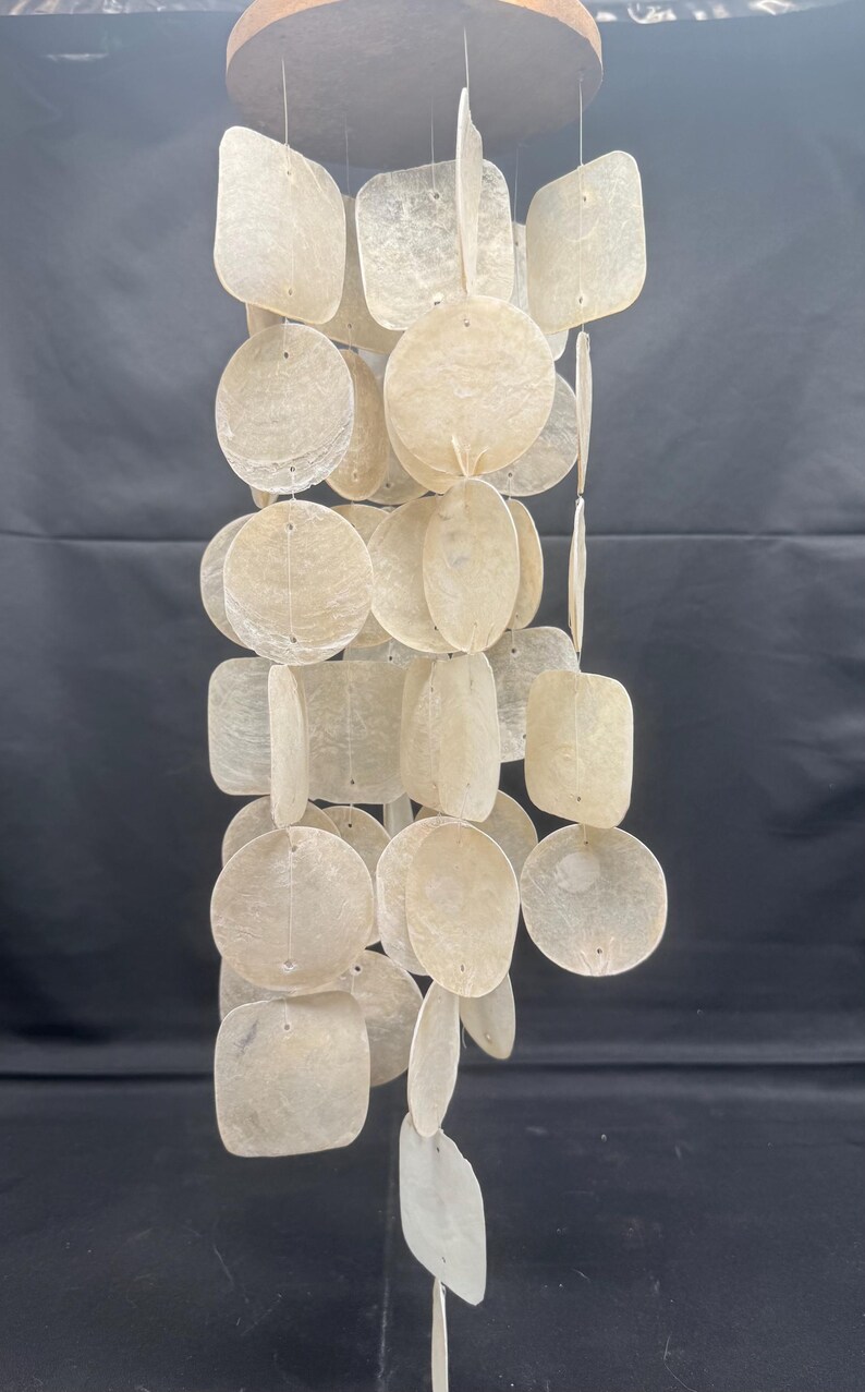Vintage Small White Capiz Shell Wind Chime 18 Inch Hang - Etsy