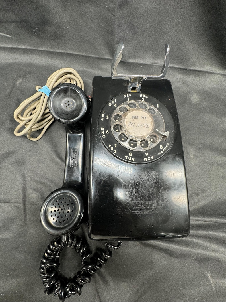 Vintage Black Bell Systems Western Electric 554 BMP Rotary Wall ...