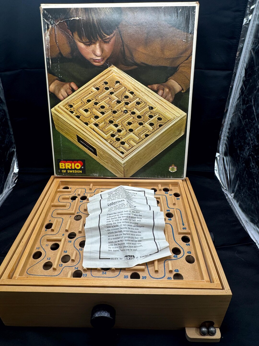 Vintage 1969 Brio Labyrinth Wooden Game Sweden LABYRINTSPEL - Etsy