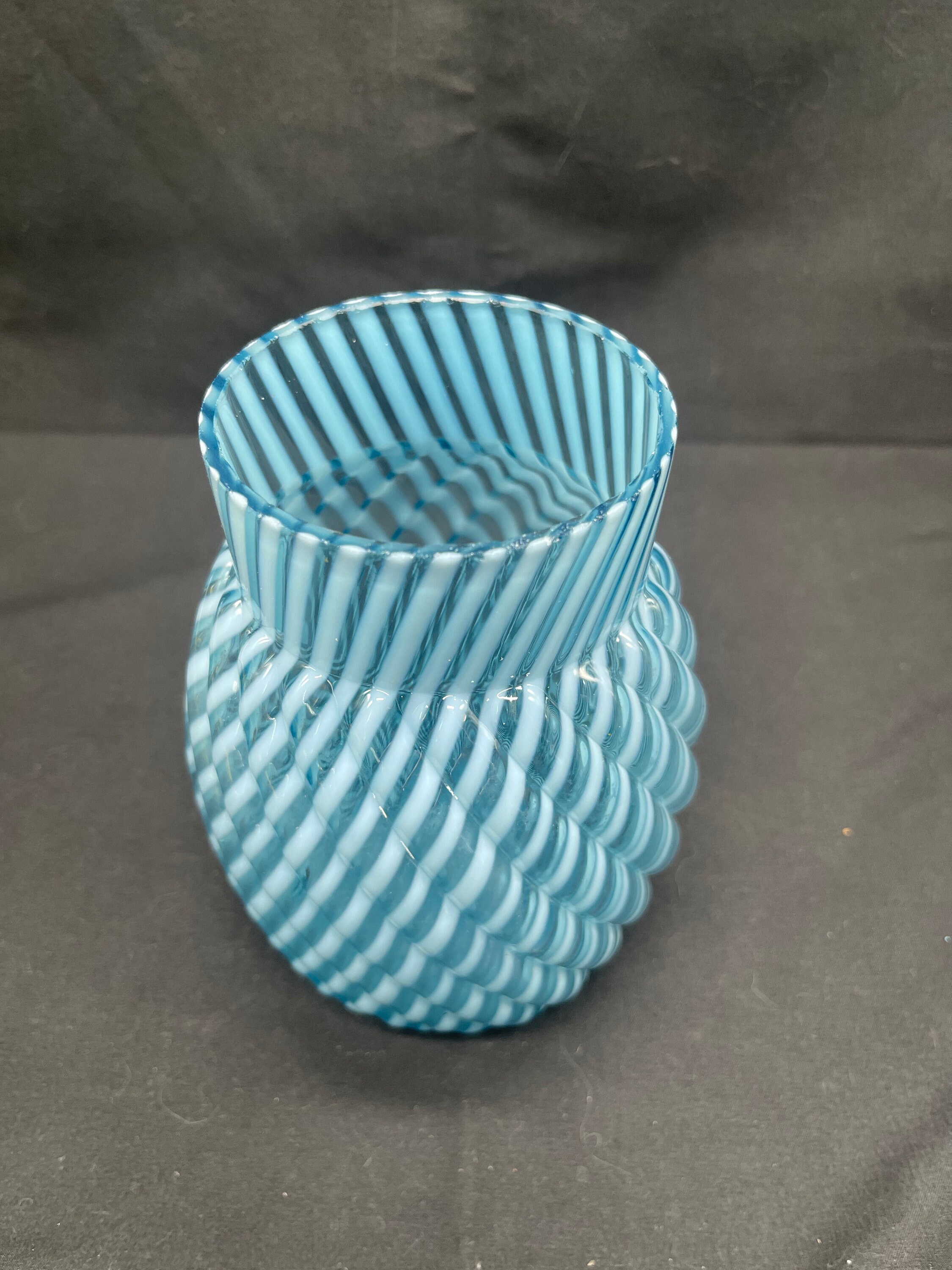 Antique Buckeye Glass Blue Opalescent Manganese Glass Swirl Vase - Etsy