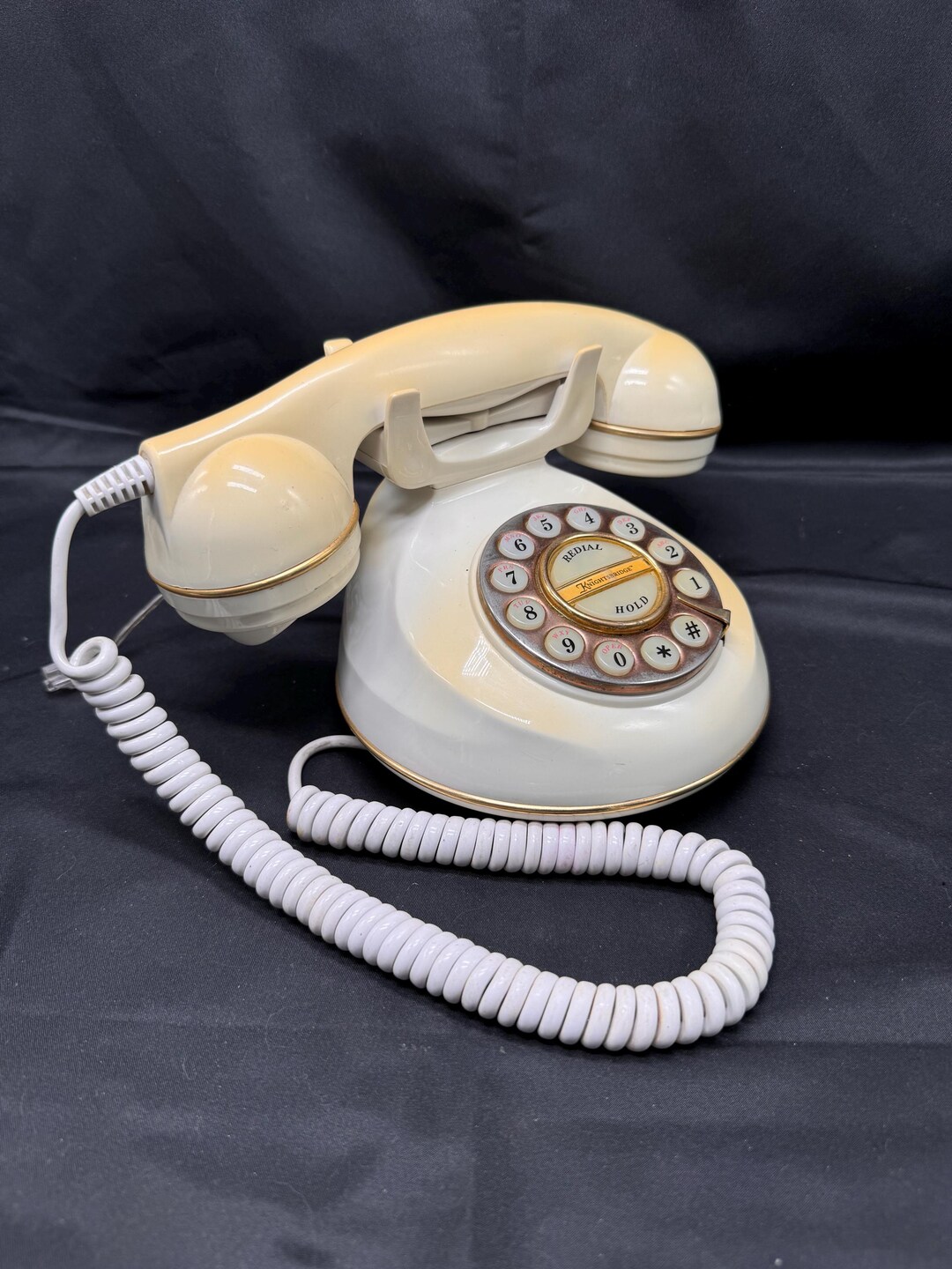 Vintage Microtel Desk Phone Model 964 " the Gatsby " White Gold Retro ...