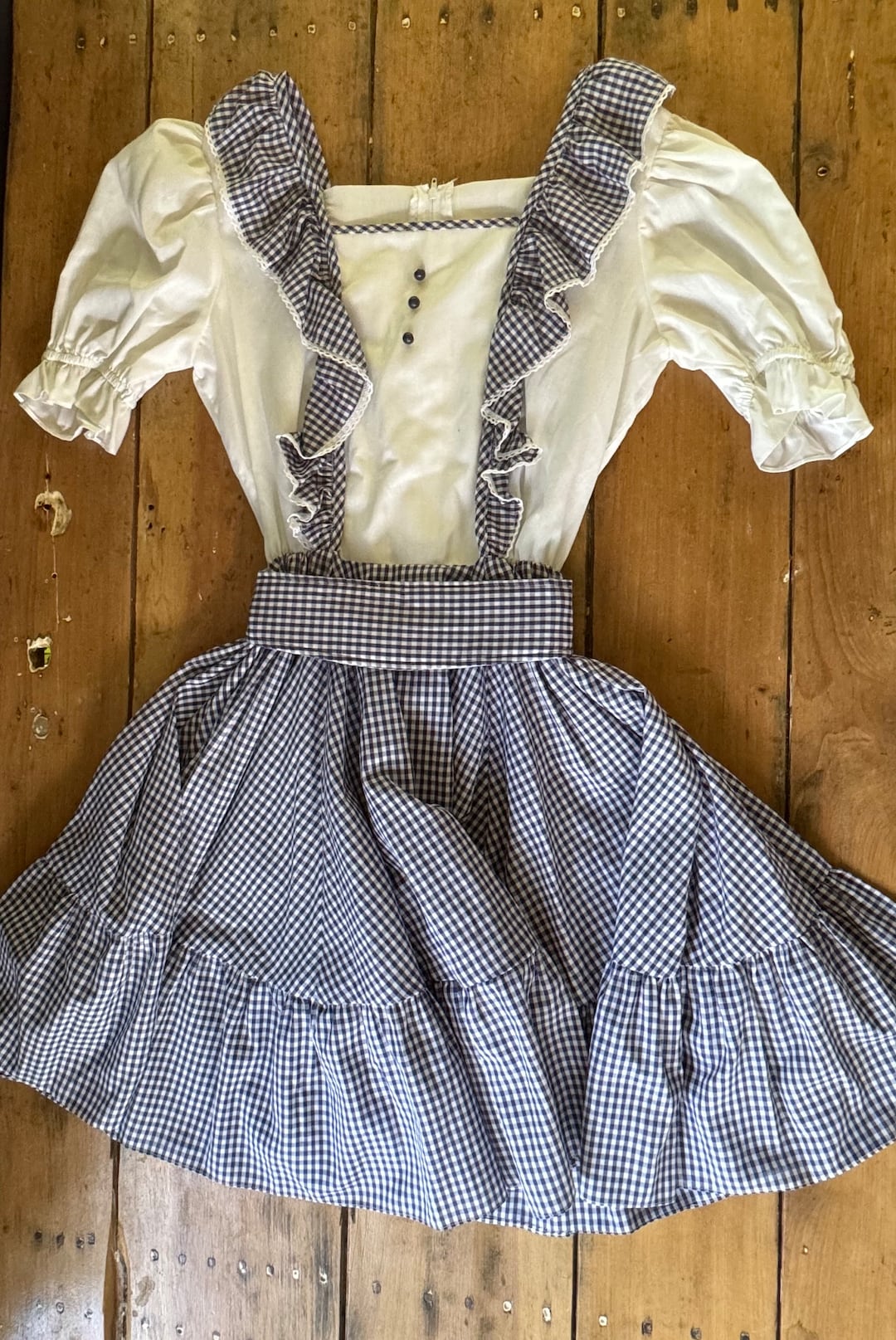 Beautiful Vintage Blue Gingham Square Dancing Dress by Jeri Bee Size 8 ...