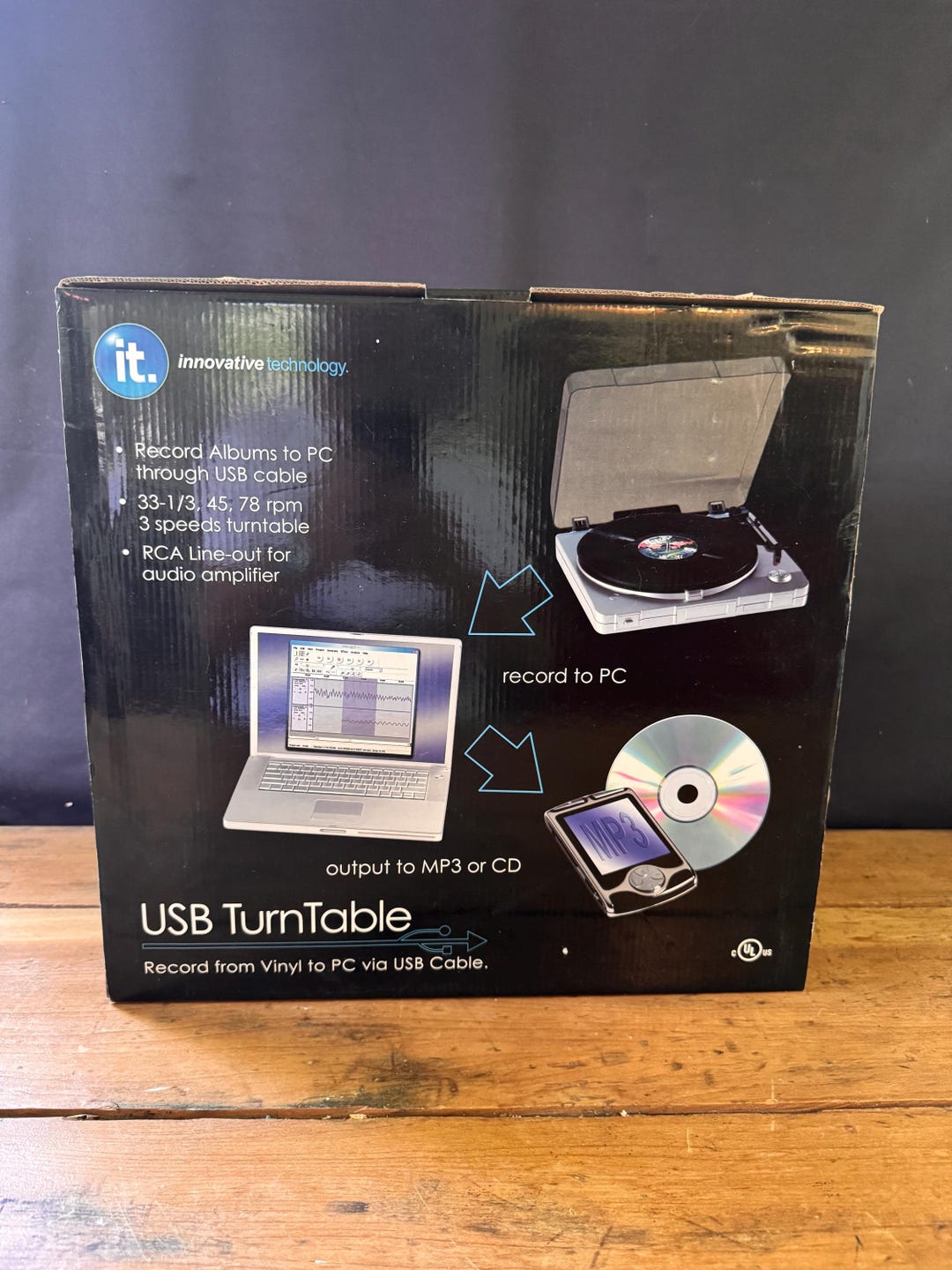 Innovative Technology ITUT-201 USB Turntable Record From Vinyl to Pc ...