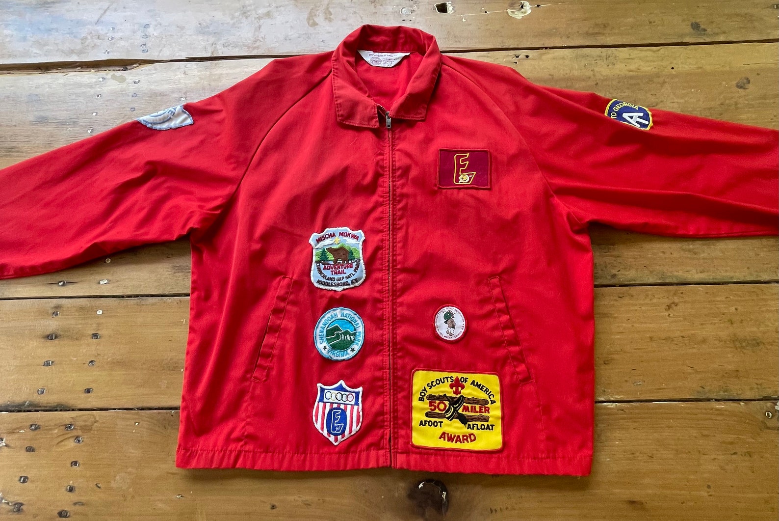 Vintage 1970's Official Boy Scouts of America Red Wool Jacket With 12 ...