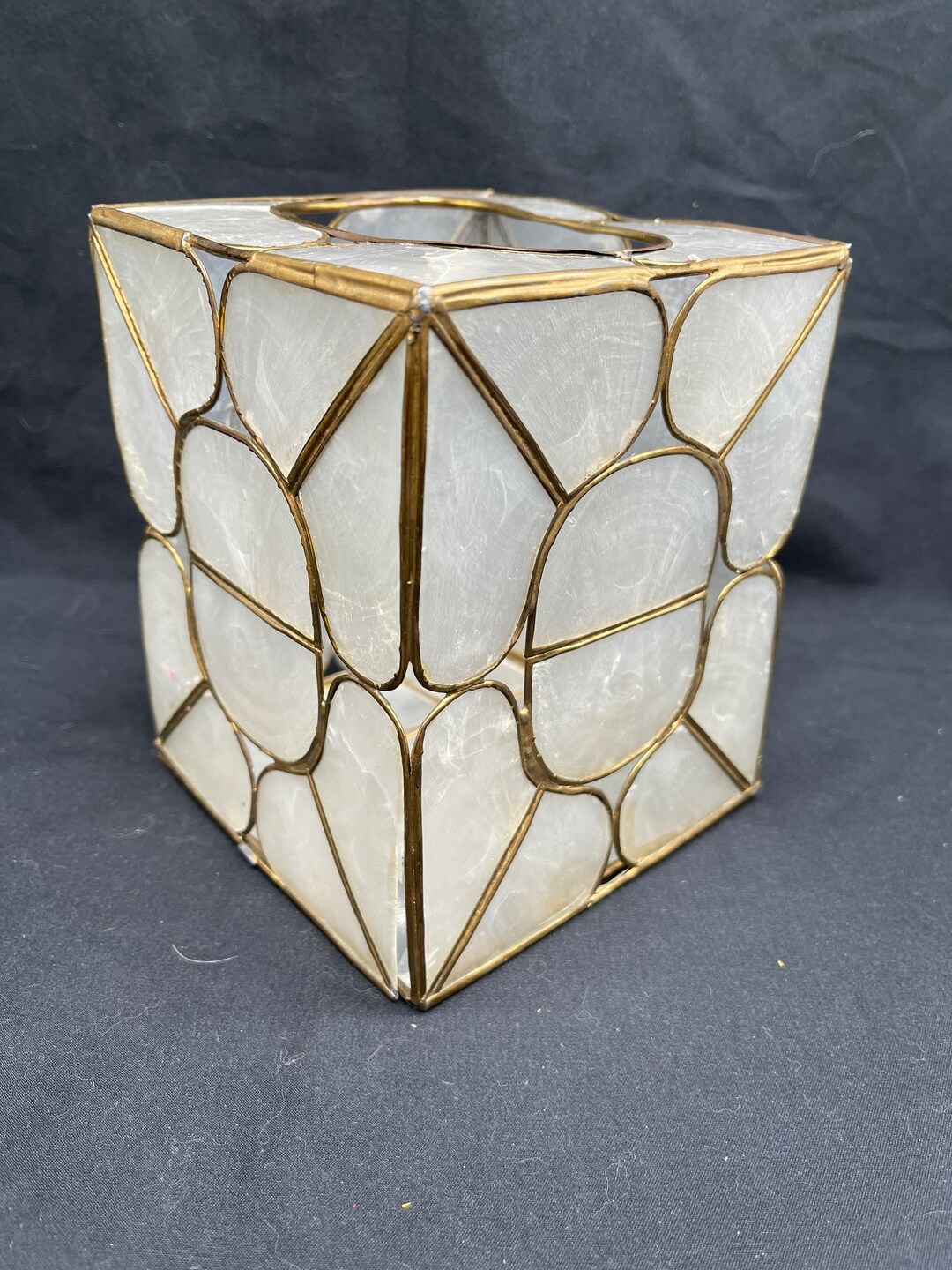 MCM Capiz Shell Tissue Box Cover. - Etsy