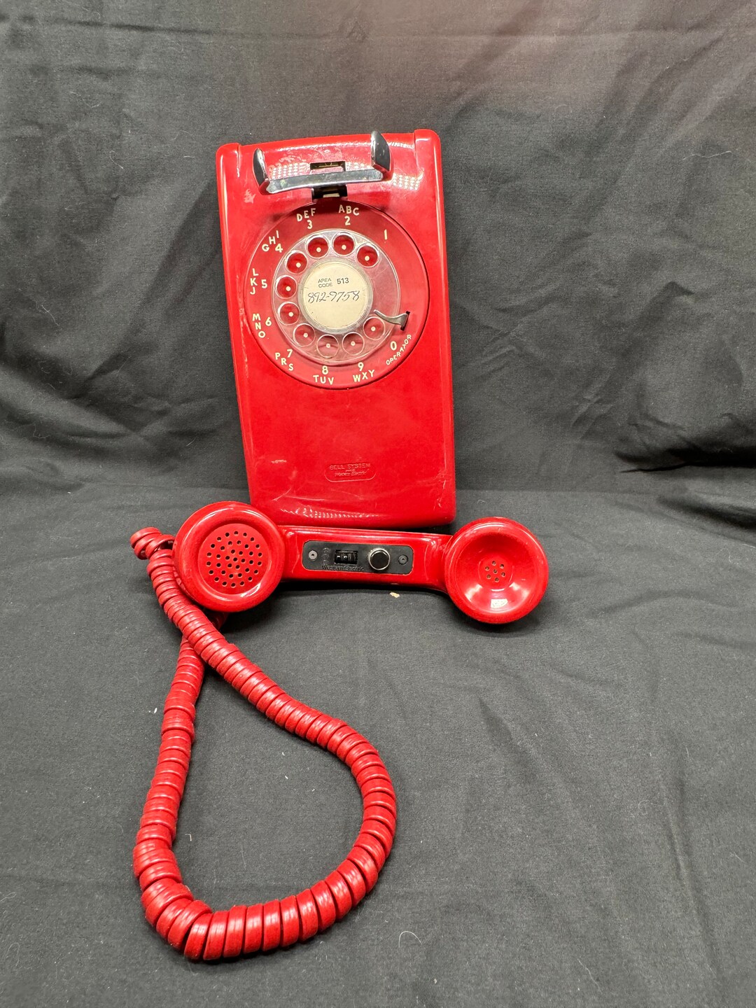 Vintage 1986 Red Western Electric Bell System Wall Mounted Rotary ...