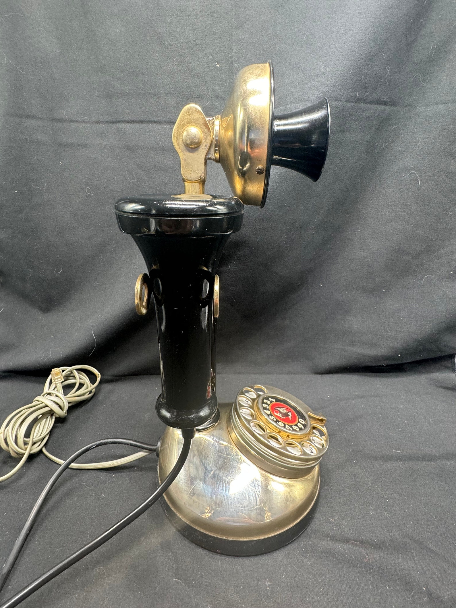 Vintage Radio Shack Bonnie & Clyde Candlestick Rotary Dial Phone 43-321 ...