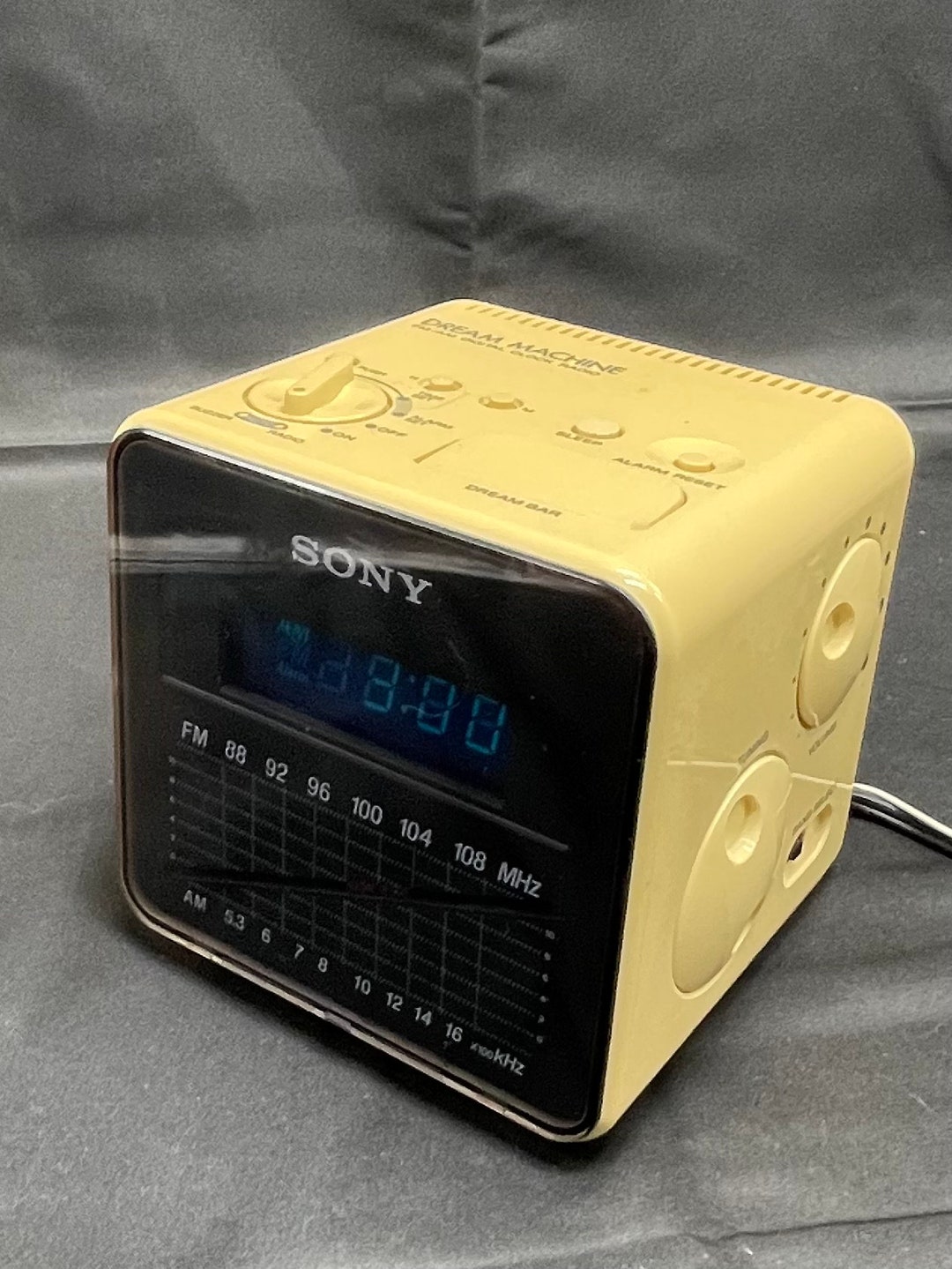 RARE Yellow Sony Dream Machine Alarm Clock Radio Cube ICF C10W - Etsy