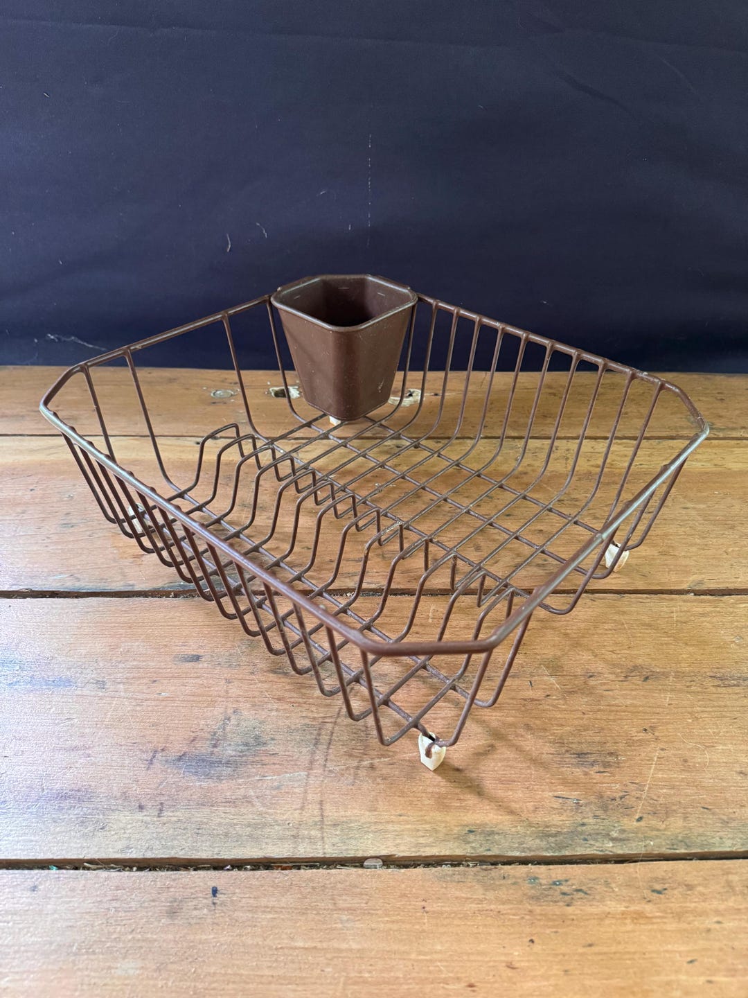 Vintage Large Brown Rubbermaid Dish Drainer Drying Rack Coated Wire 14 ...