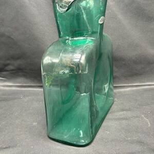Vintage Blenko Double Spout Teal Pitcher Classic Hand Blown Blenko ...