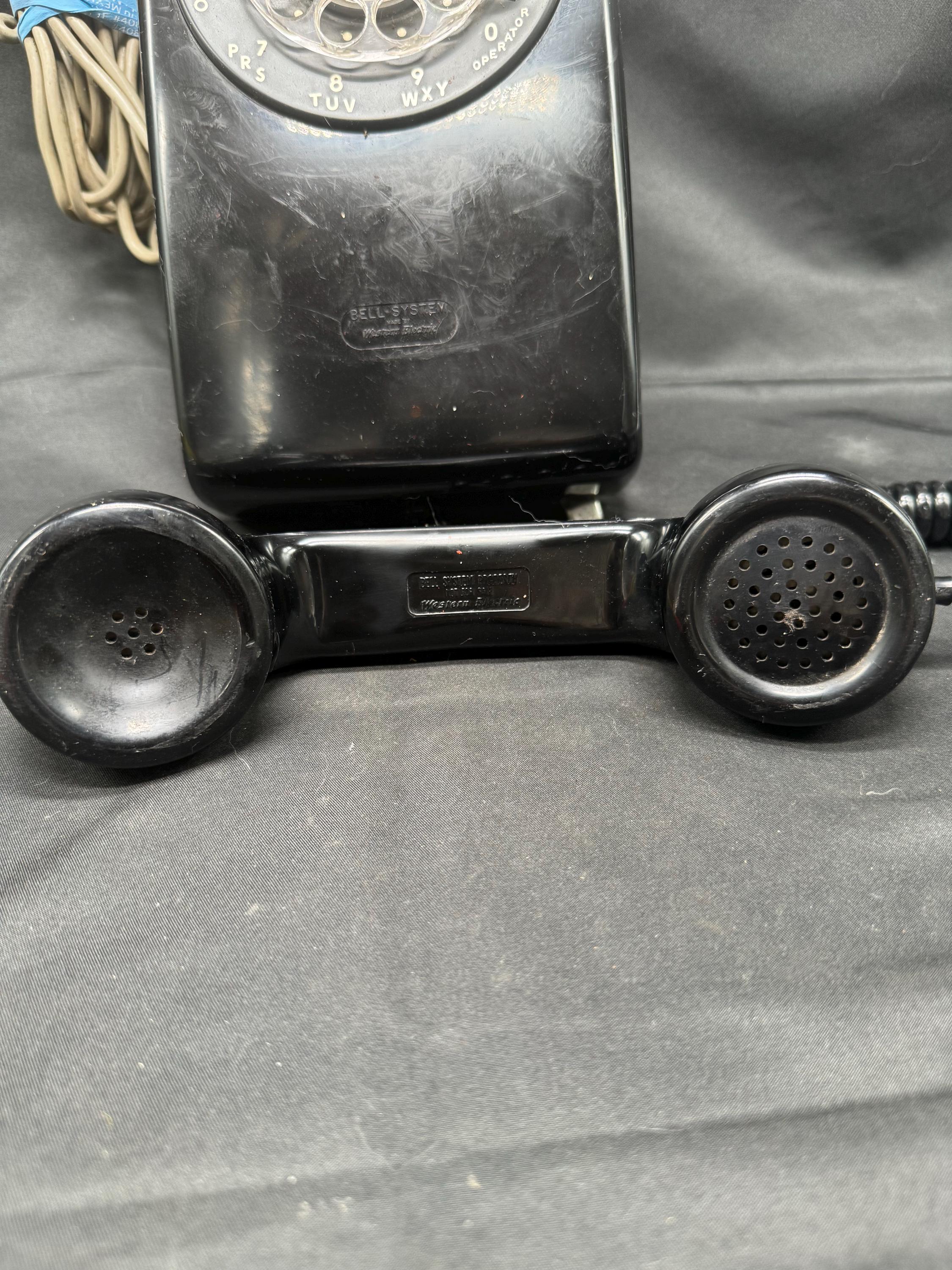 Vintage Black Bell Systems Western Electric 554 BMP Rotary Wall ...