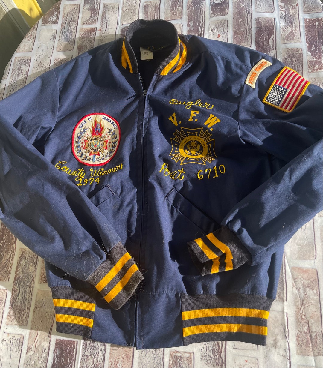 Vintage 1974 VFW Post 6710 Firing Squad Bugular Varsity Jacket Size ...
