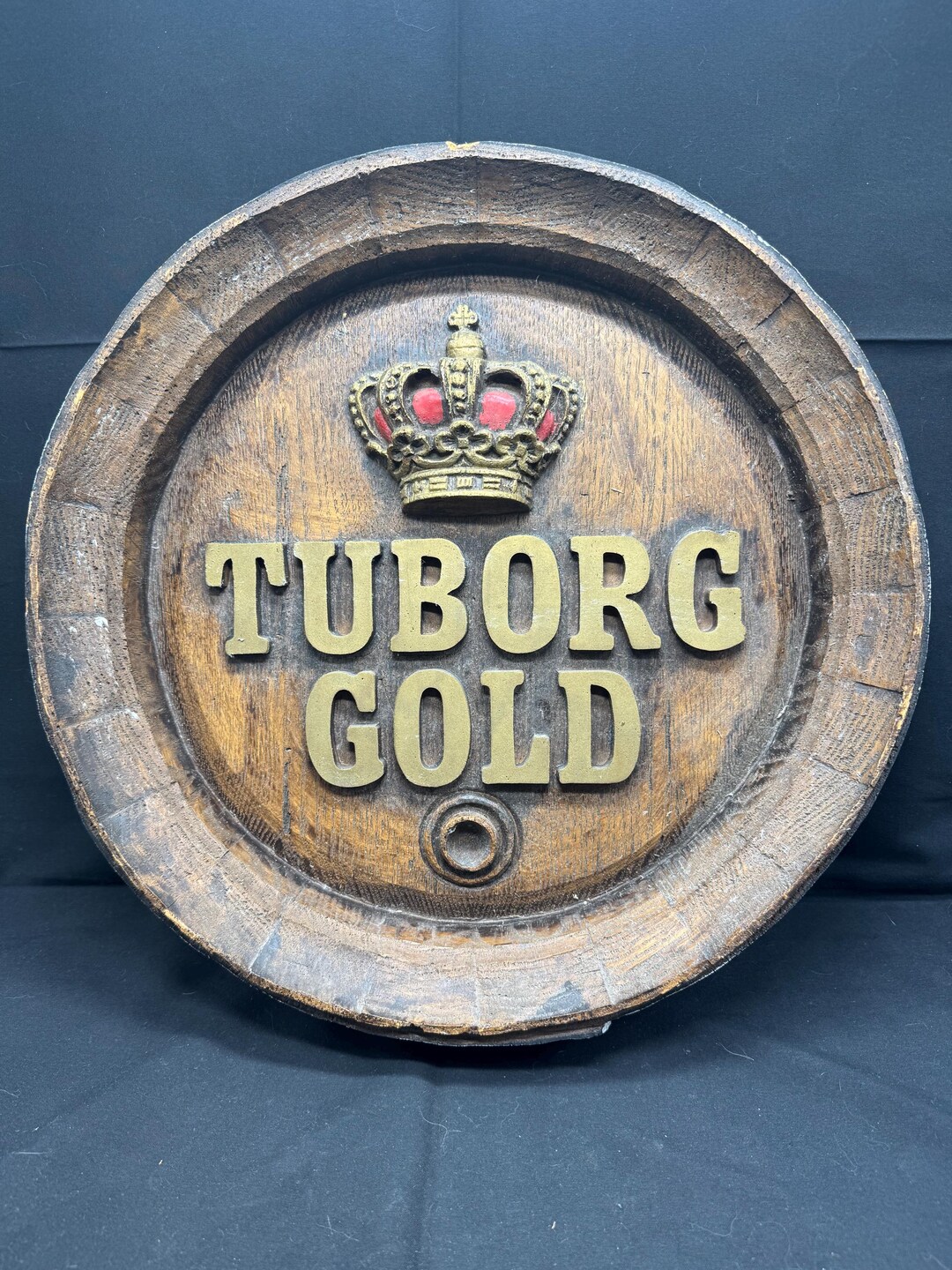 Vintage 1970's Tuborg Gold Beer Export Quality Barrel Faux Wood Bar ...
