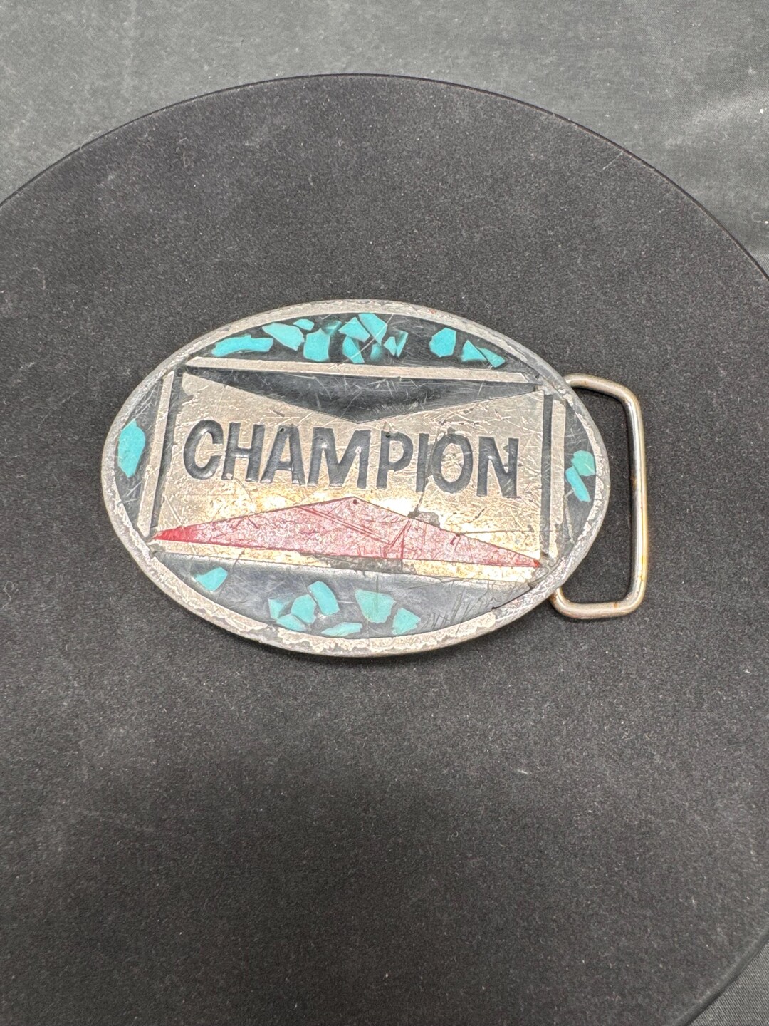 Vintage 1970's Champion Spark Plugs Belt Buckle for 1.5" Belt Needs ...