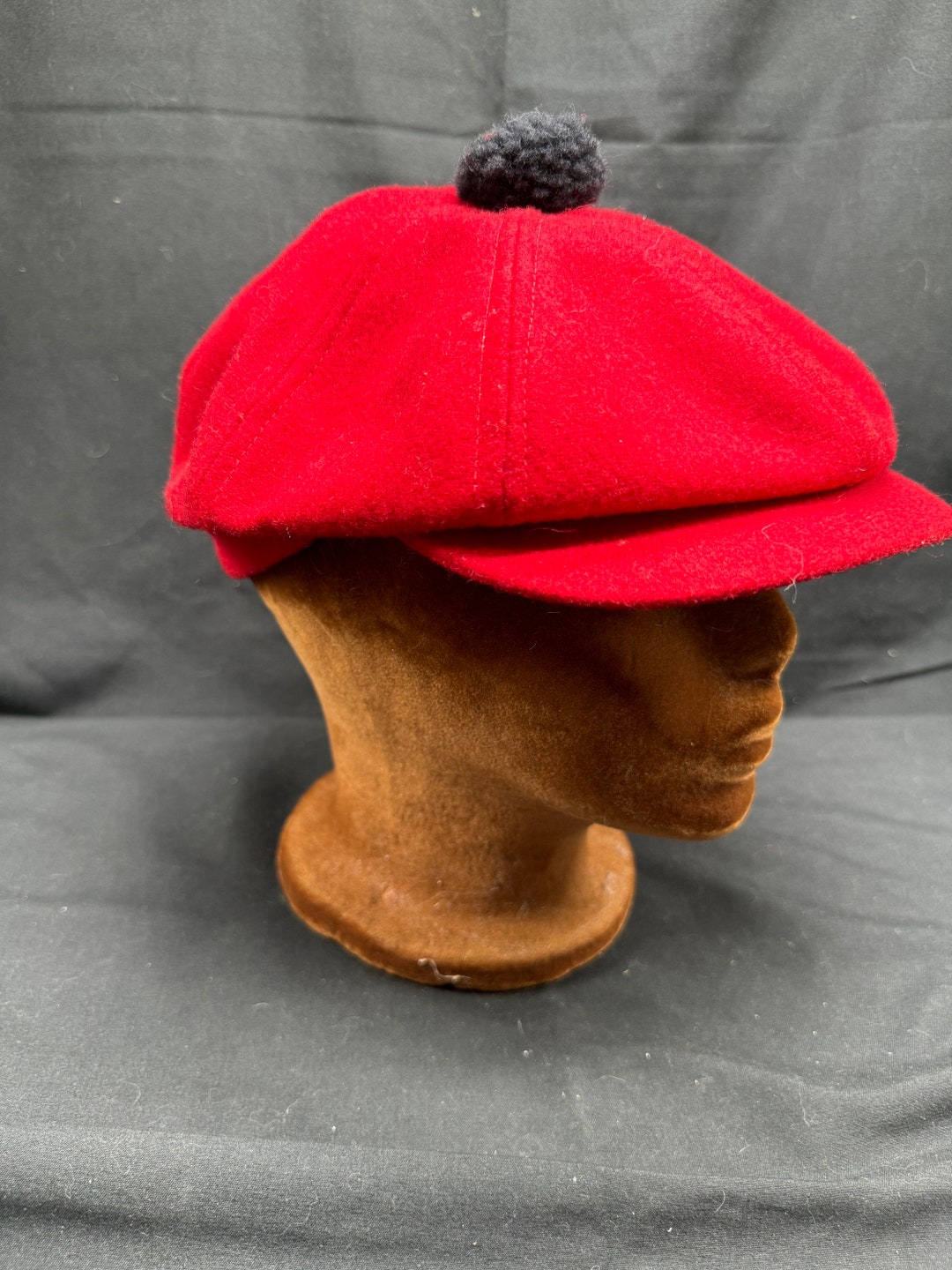 Vintage 60's Red Wool MOD Applejack Cap Fit Rite Sports Headwear Size 7 ...