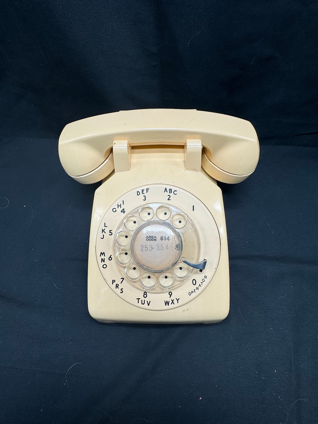 Vintage Bell System Yellow Rotary Dial Desk Phone Western Electric CS ...